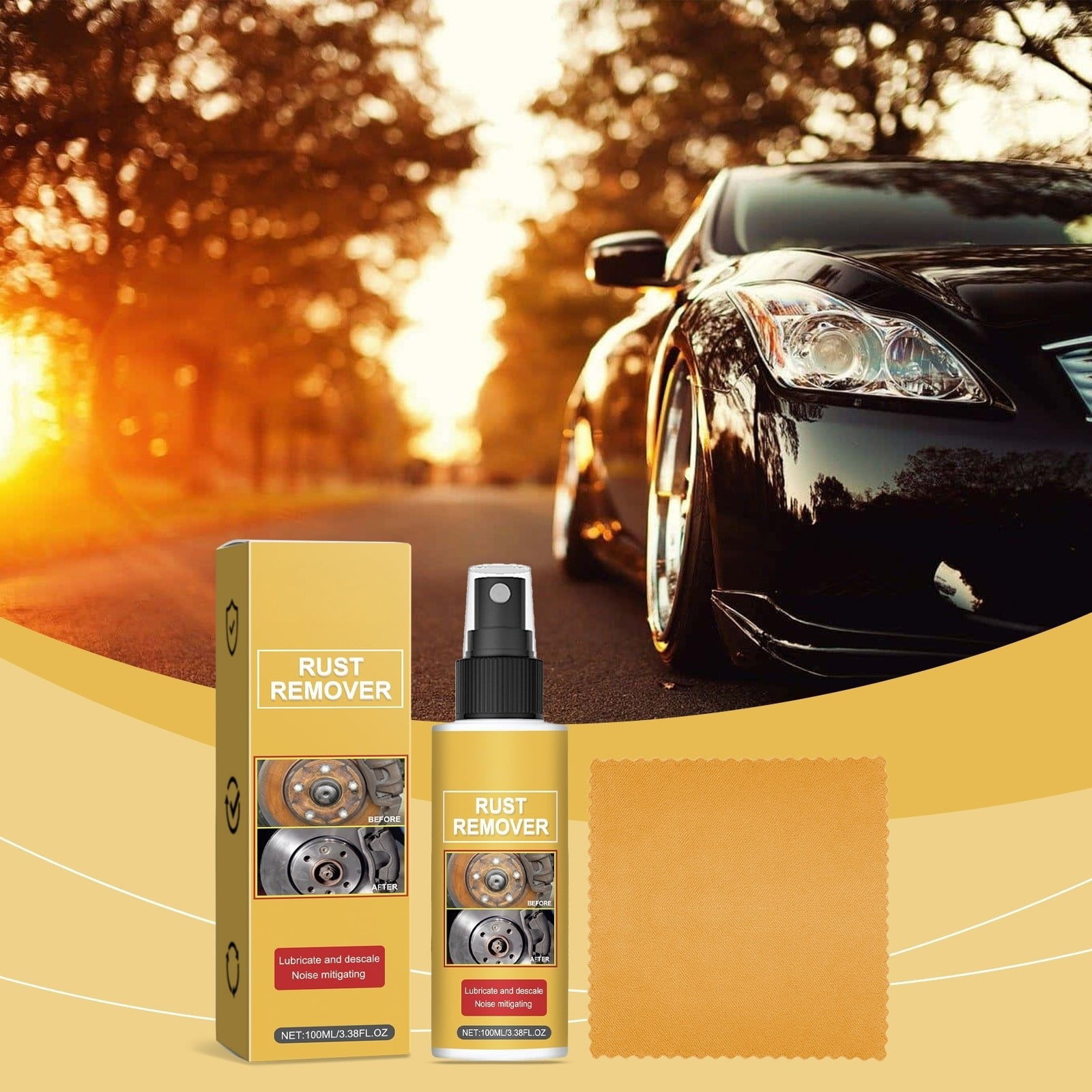 Powerful Rust Remover Spray with Microfiber Cloth, Fast-Acting Formula ...