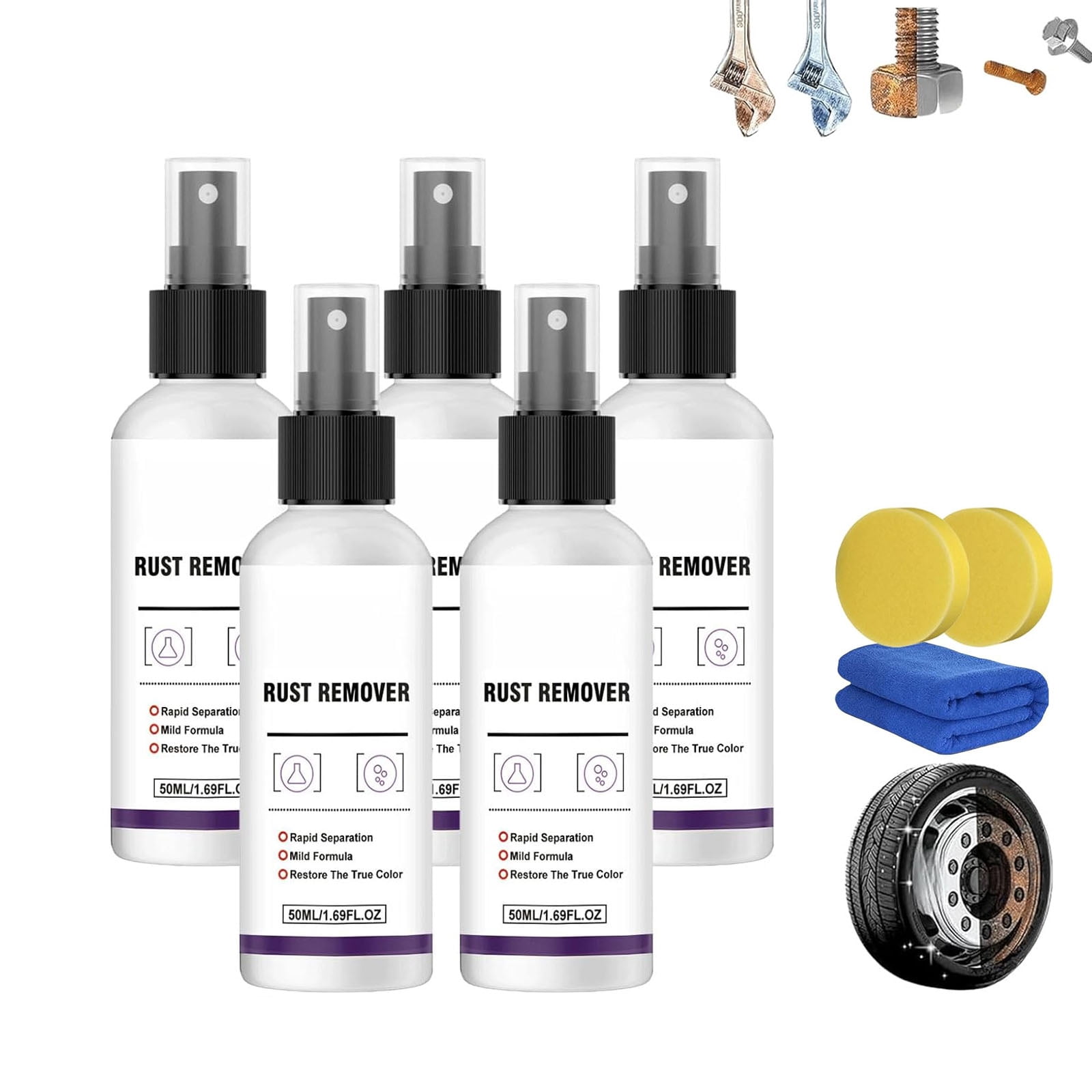 Powerful Rust Remover for Car Paint &Wheels,50 Ml Iron Powder Remover ...