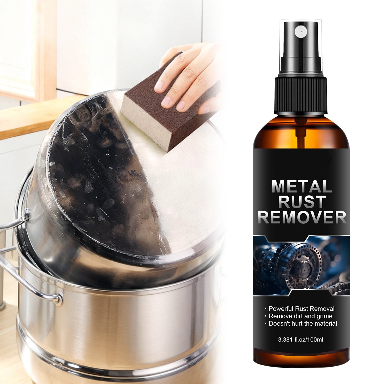 Powerful Rust and Grime Cleaner Spray for Stainless Steel Chrome and ...