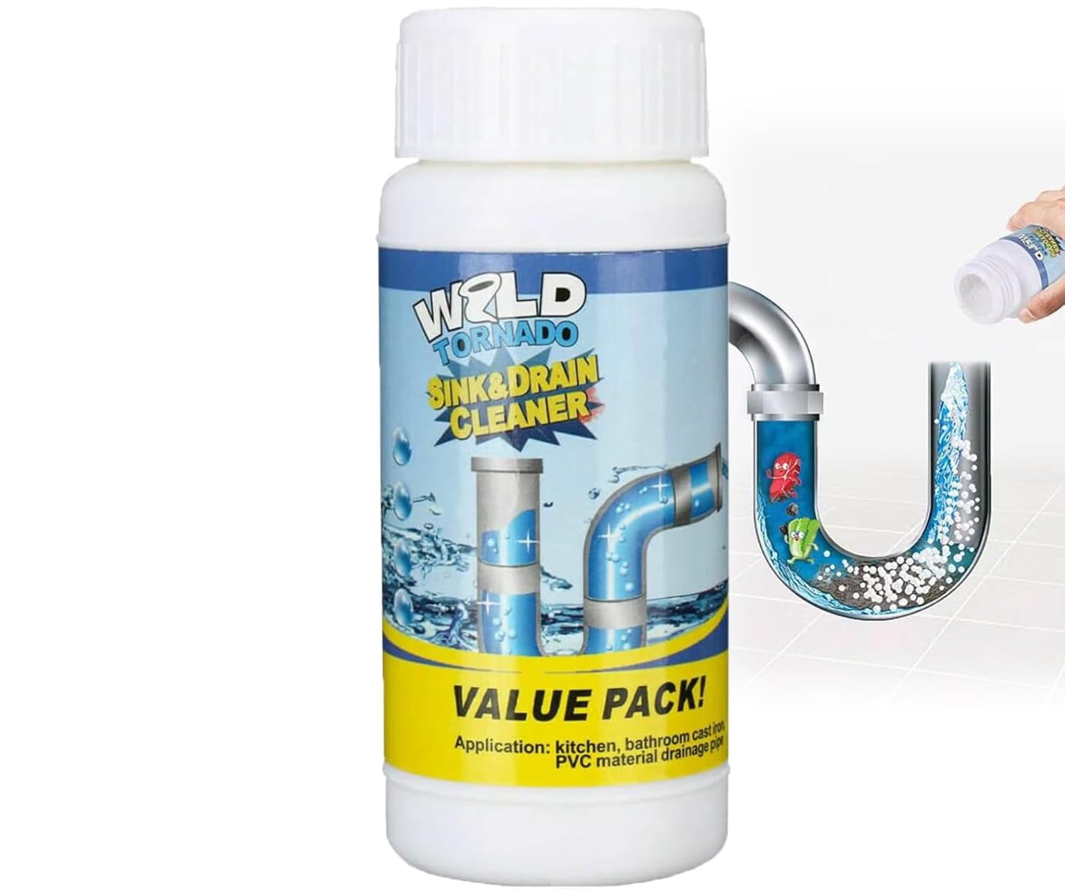 Powerful Sink & Drain Cleaner Powder - Quick Foaming Super Cleaning ...