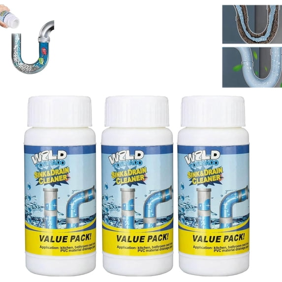 Powerful Sink and Drain Cleaner Powder, Wild Tornado Sink and Drain ...
