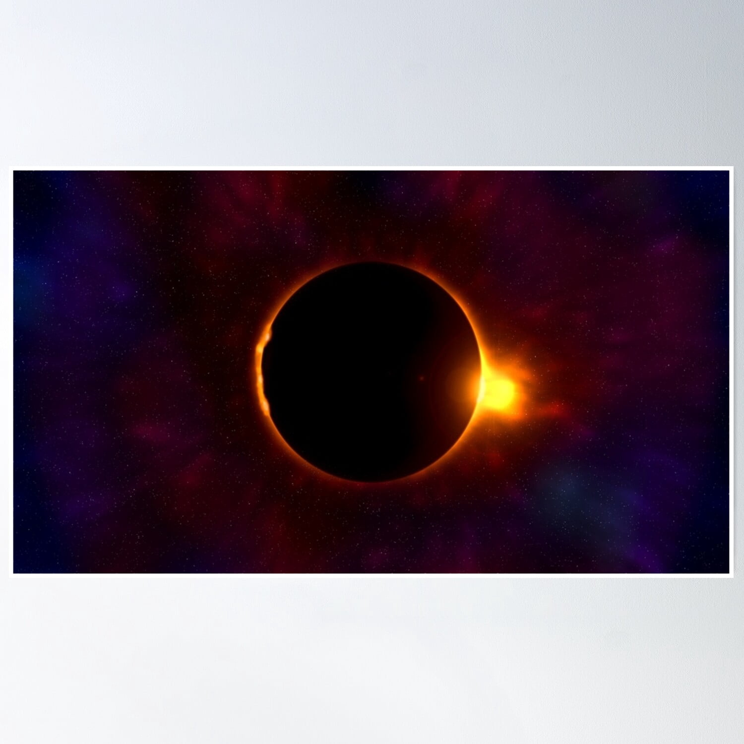 Powerful Solar Eclipse In Deep Space Poster Wall Art, Modern Wall Decor ...