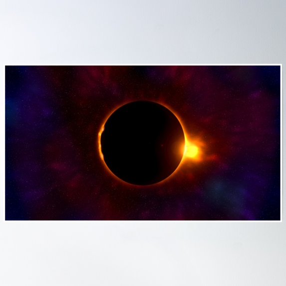 Powerful Solar Eclipse In Deep Space Poster Wall Art, Modern Wall Decor ...