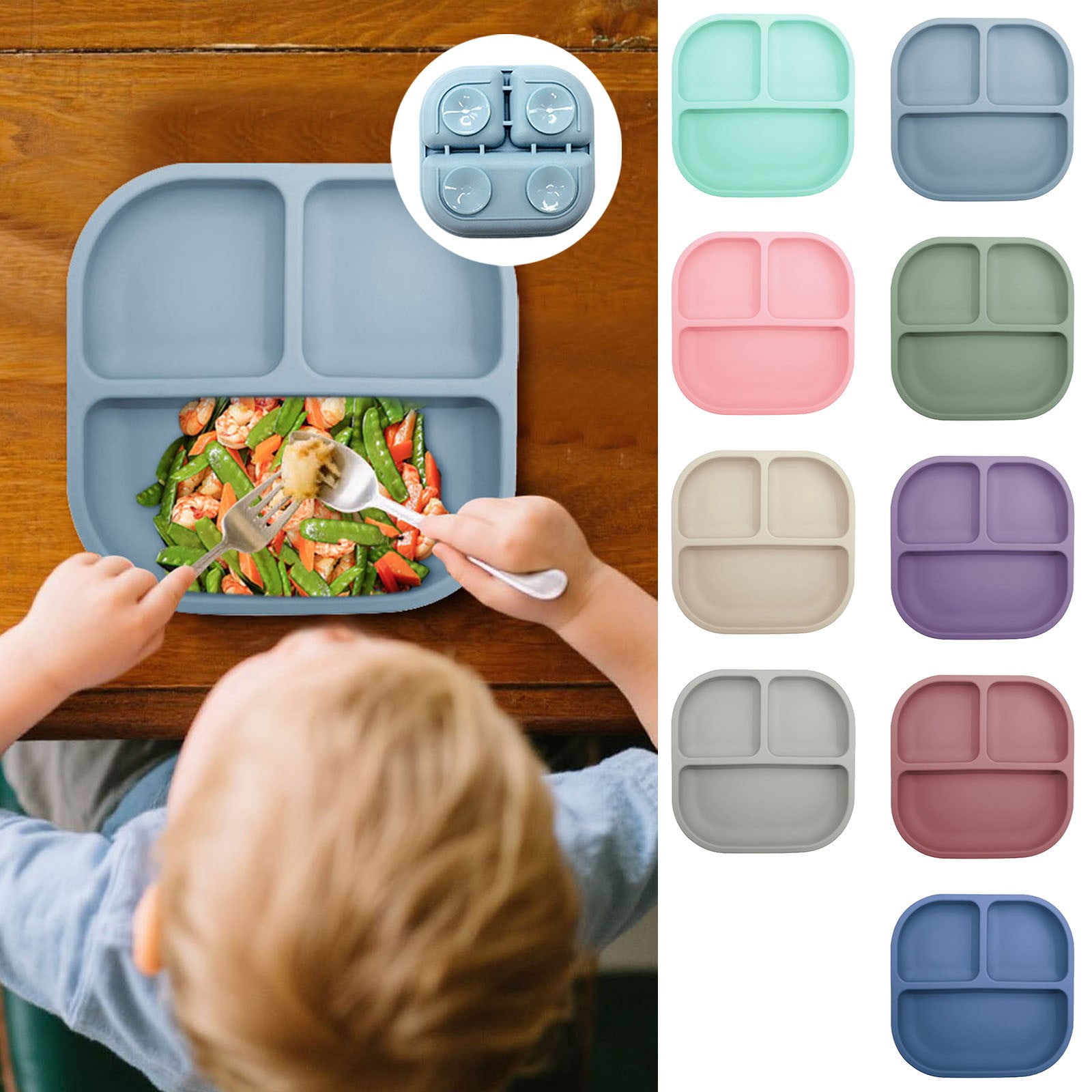 Powerful Suction Plates for Baby and Toddler, 100% Food Grand Silicone ...