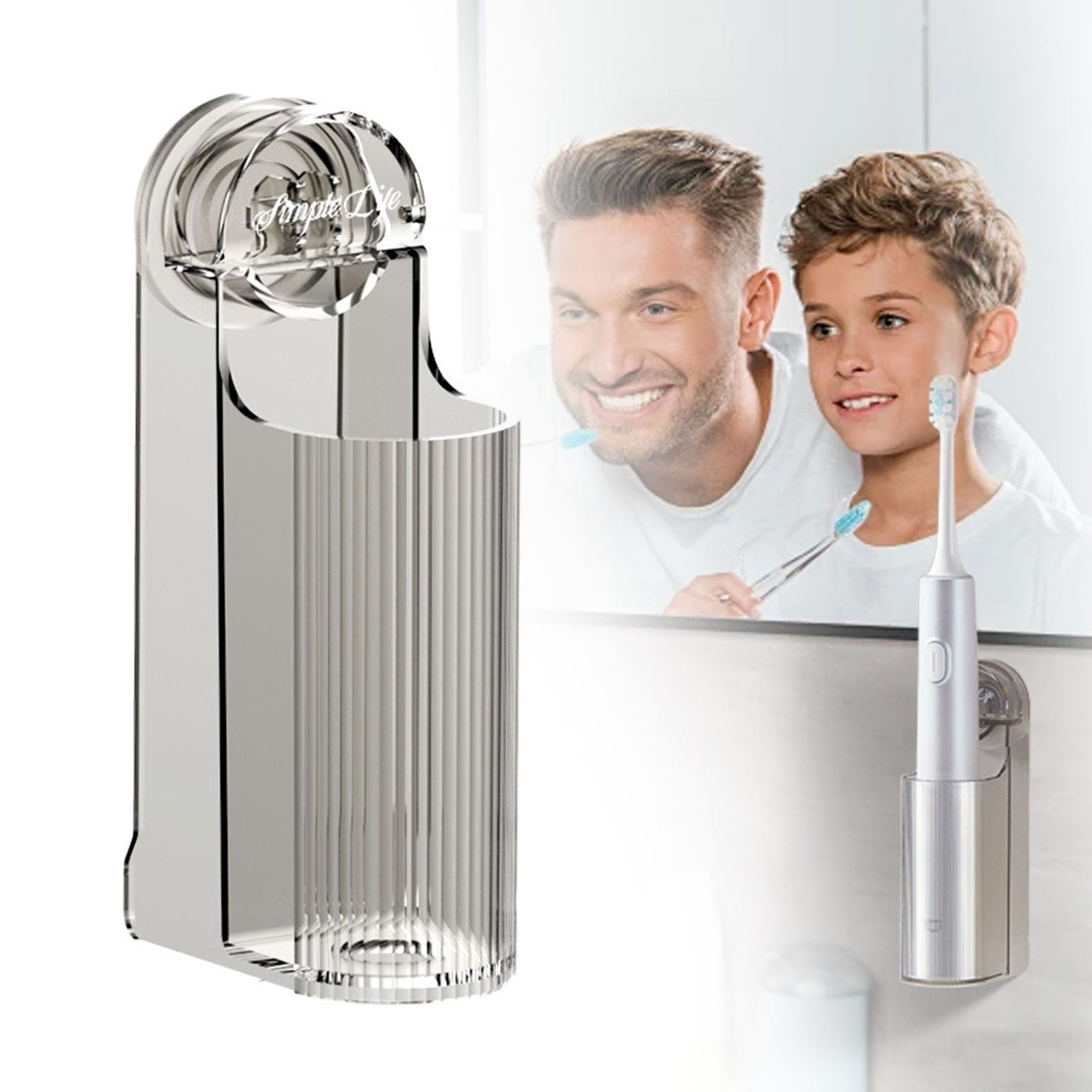 Powerful Suction Toothbrush Holder, Drill-Free Wall Shower Holder For ...