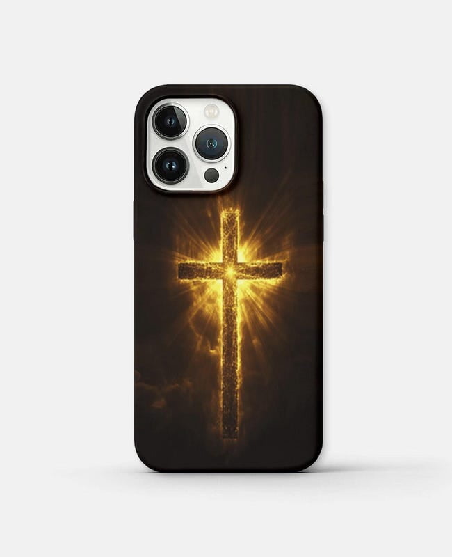 Powerful Symbol Glowing Cross Golden Heavy-Duty Protective Case for ...