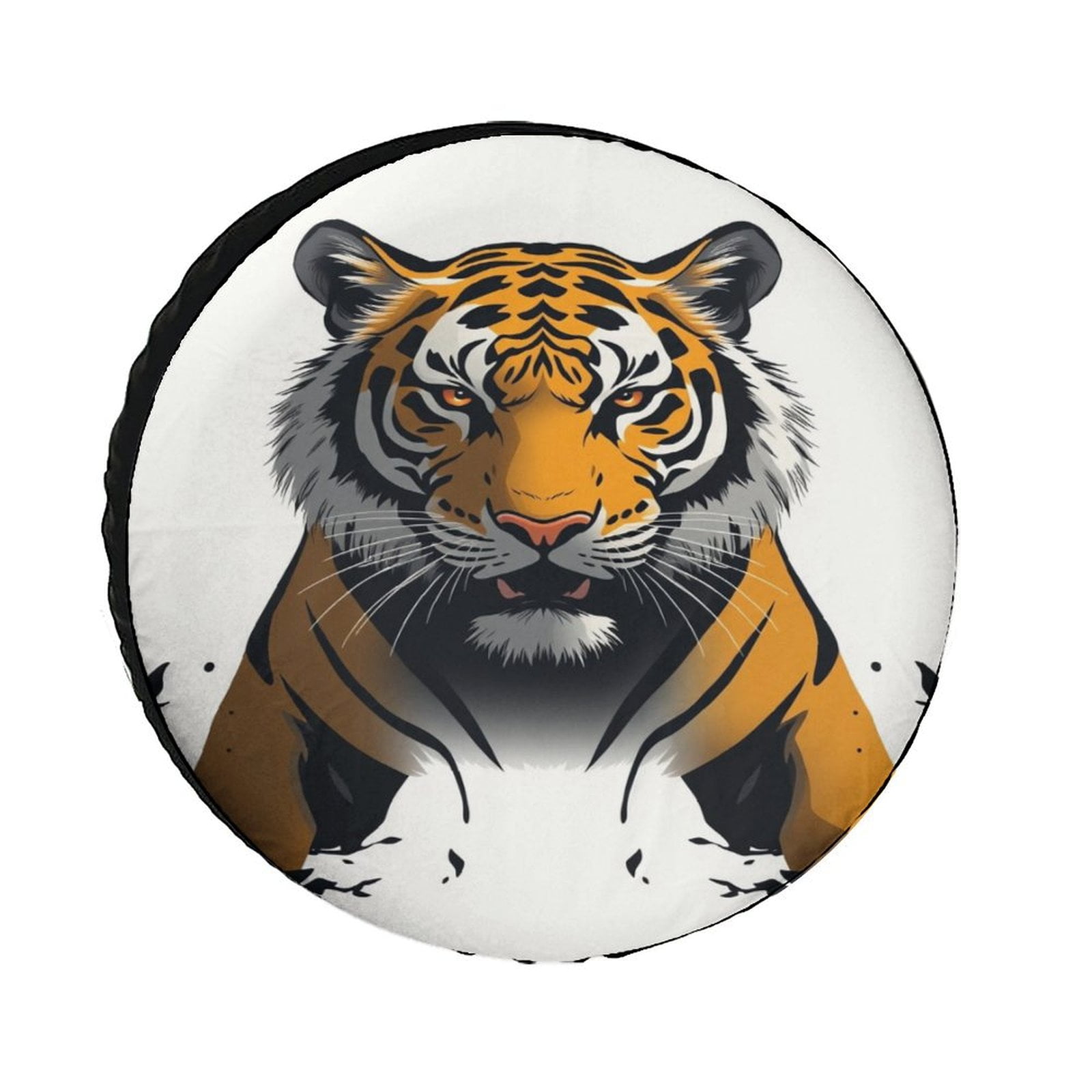 Powerful Tiger Fierce Stare Intense Spare Tire Cover Dust-Proof Wheel Tire Cover Fit Trailer SUV ...