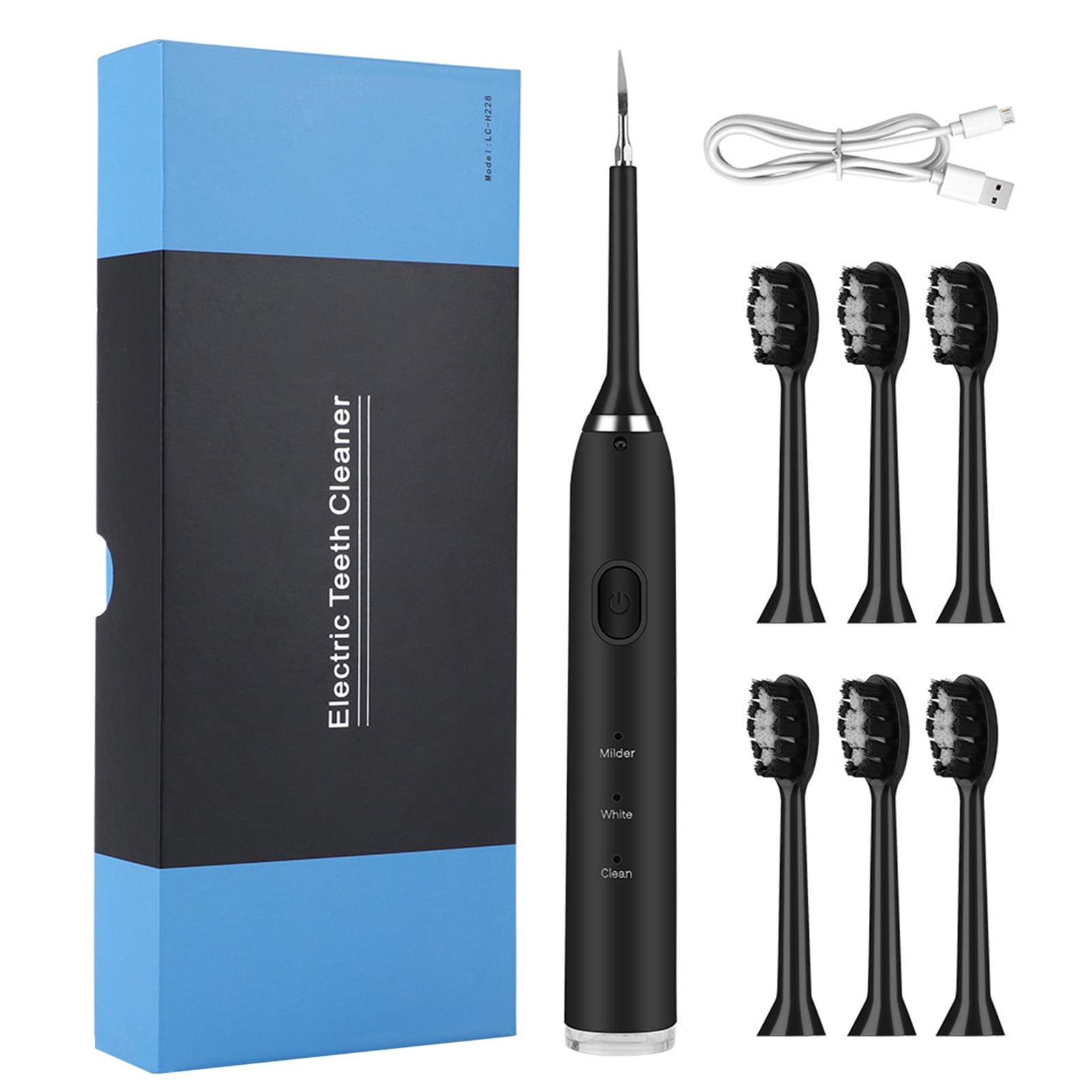 Powerful Toothbrush Kit Replacement 6 Heads Oral Home Cleaning Remover ...