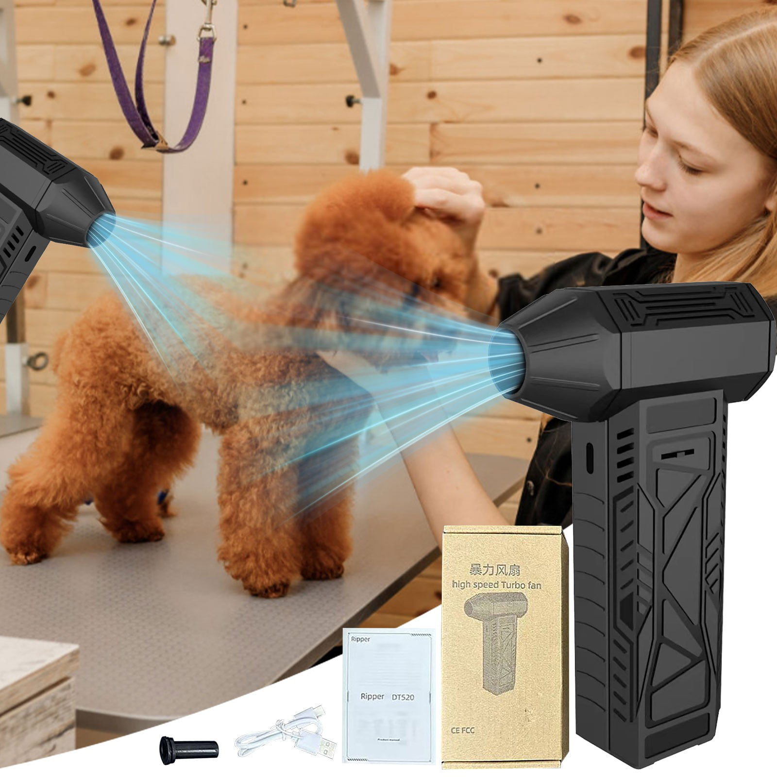 Powerful Turbine Handheld Fan High-speed Outdoor Charging Hurricaned ...