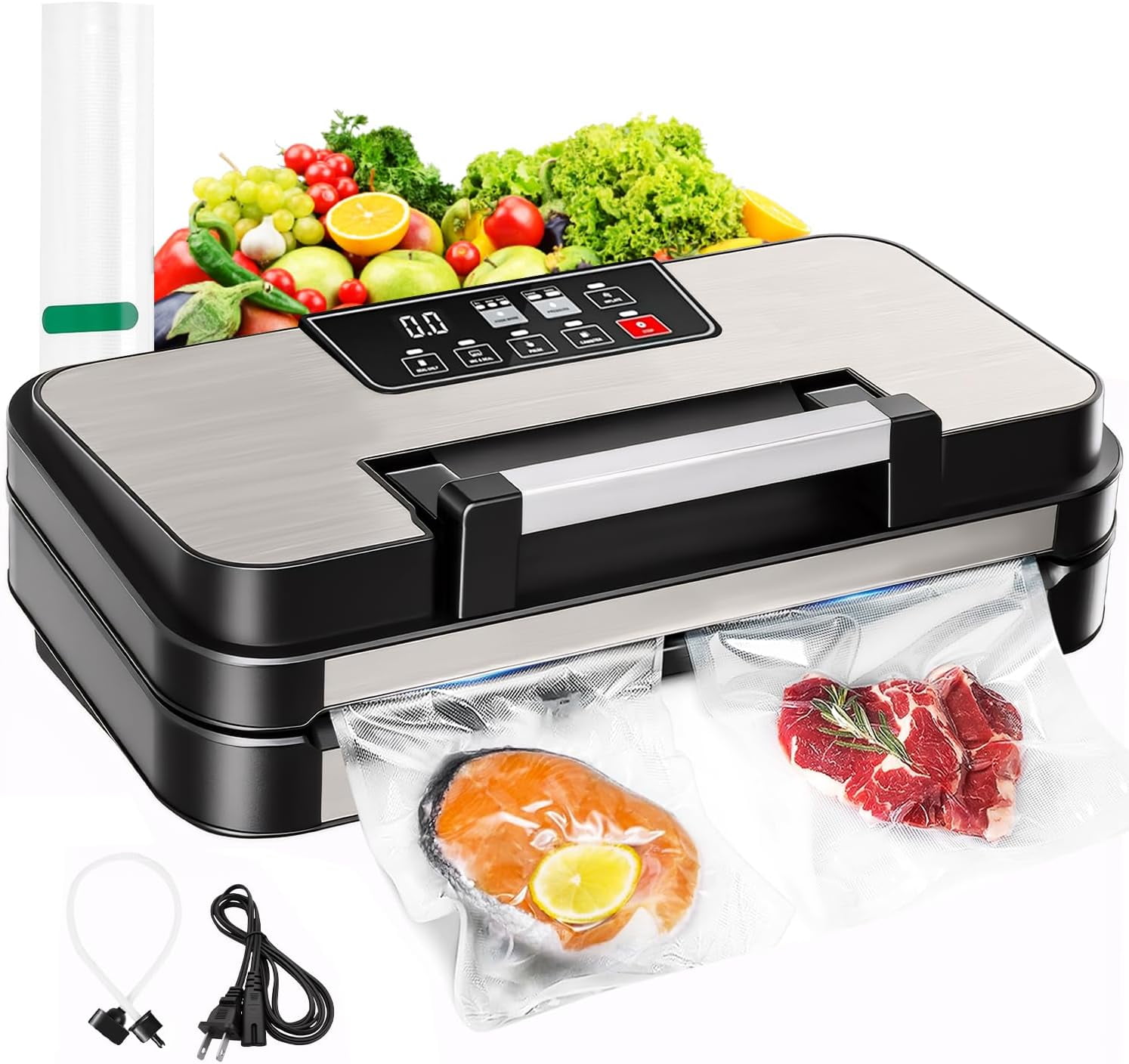 Powerful Vacuum Sealer Machine, 11-in-1 Automatic Food Sealer with ...