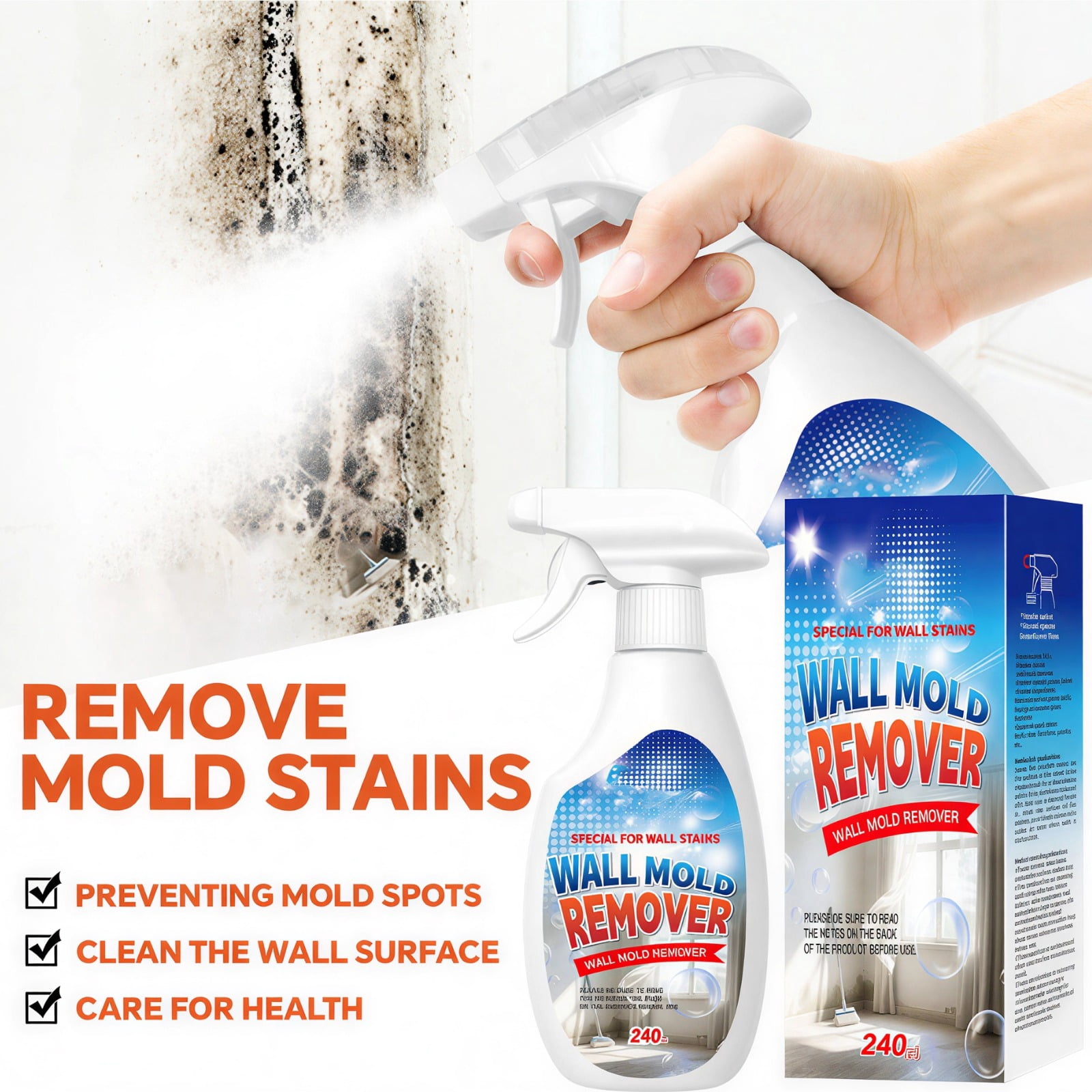 Powerful Wall Cleaner Spray - Paint Safe Stain Remover for Painted ...
