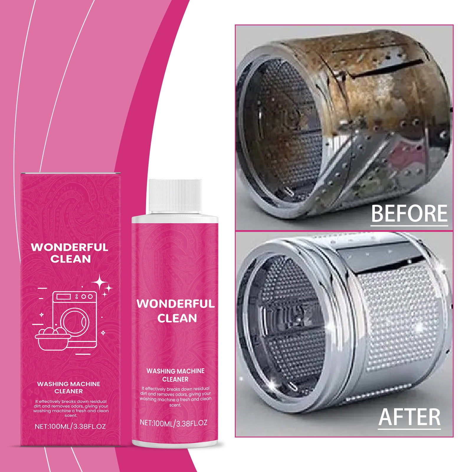 Powerful Washing Machine Cleaner, Deep Descaling Odor Remover for Front ...