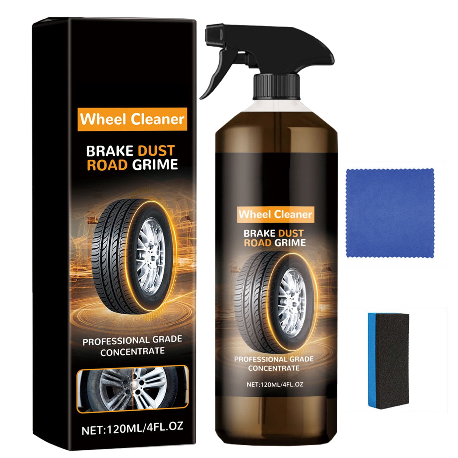 Powerful Wheel Cleaner Spray – Black Bottle 2.76 x 1.89 x 7.48in – Rim ...
