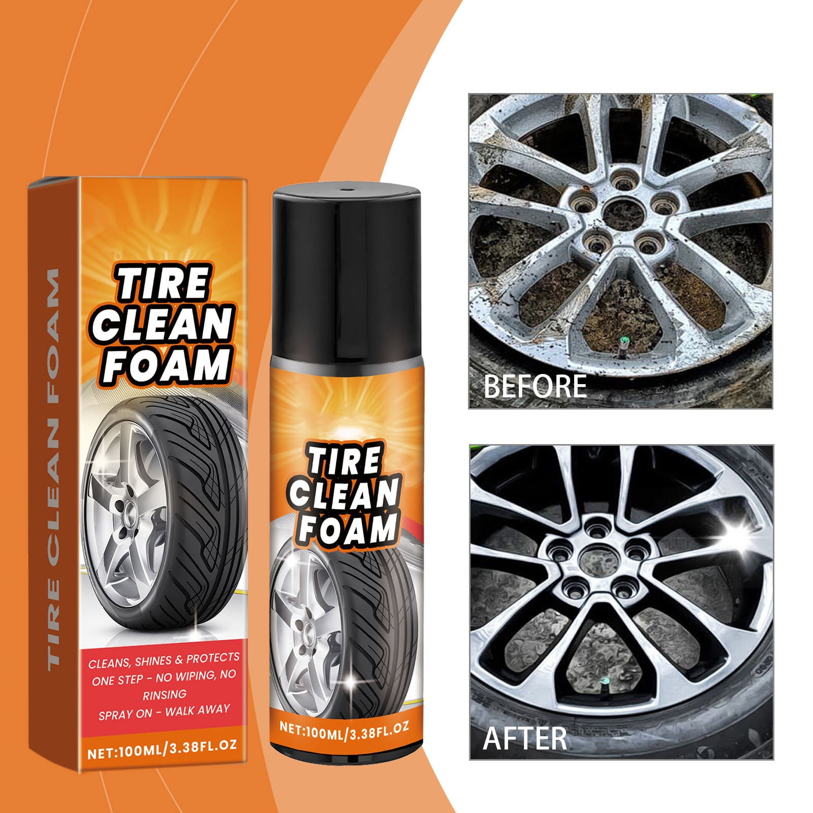 Powerful Wheel Hub Cleaning Agent - Car Tire Steel Rim Cleaner, Grease ...