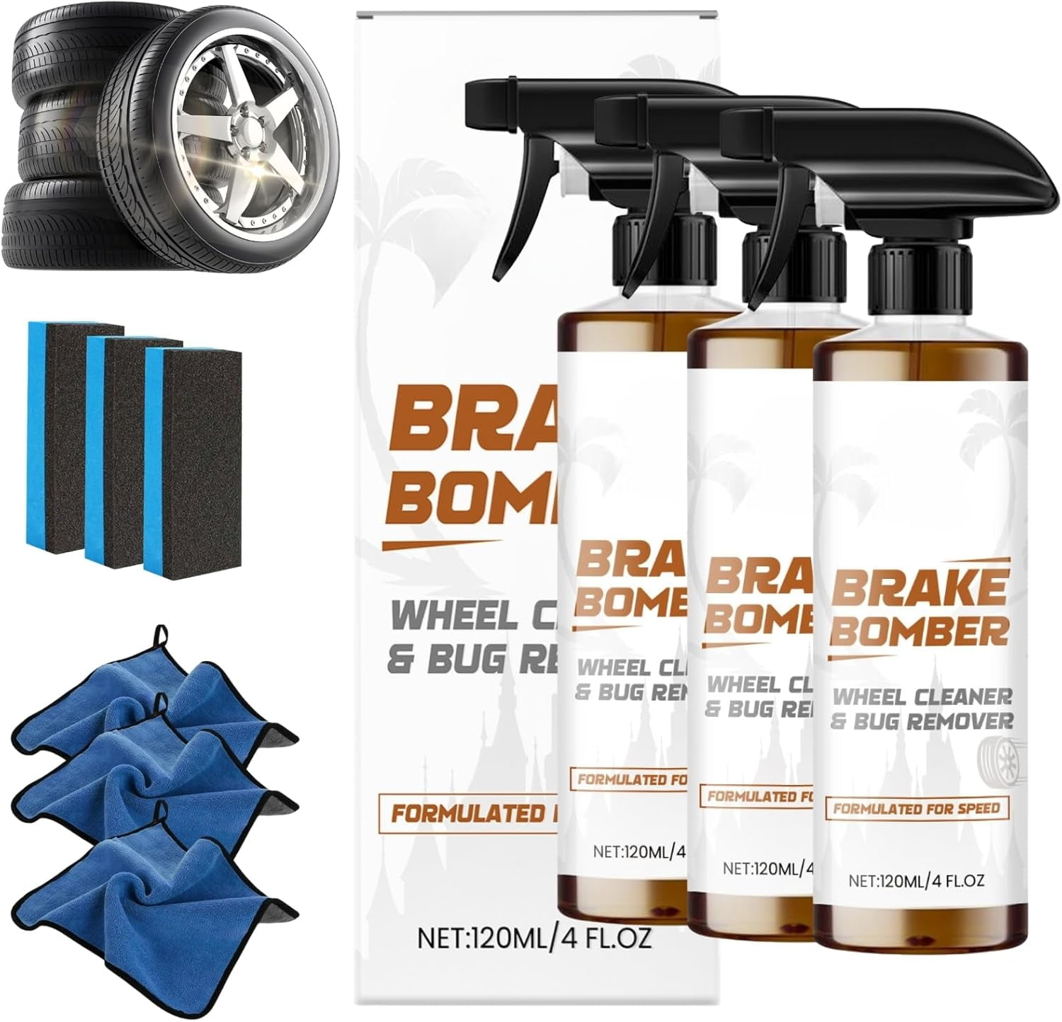 Powerful Wheel And Tire Cleaner Spray, Car Tire Shine Spray & Rim ...