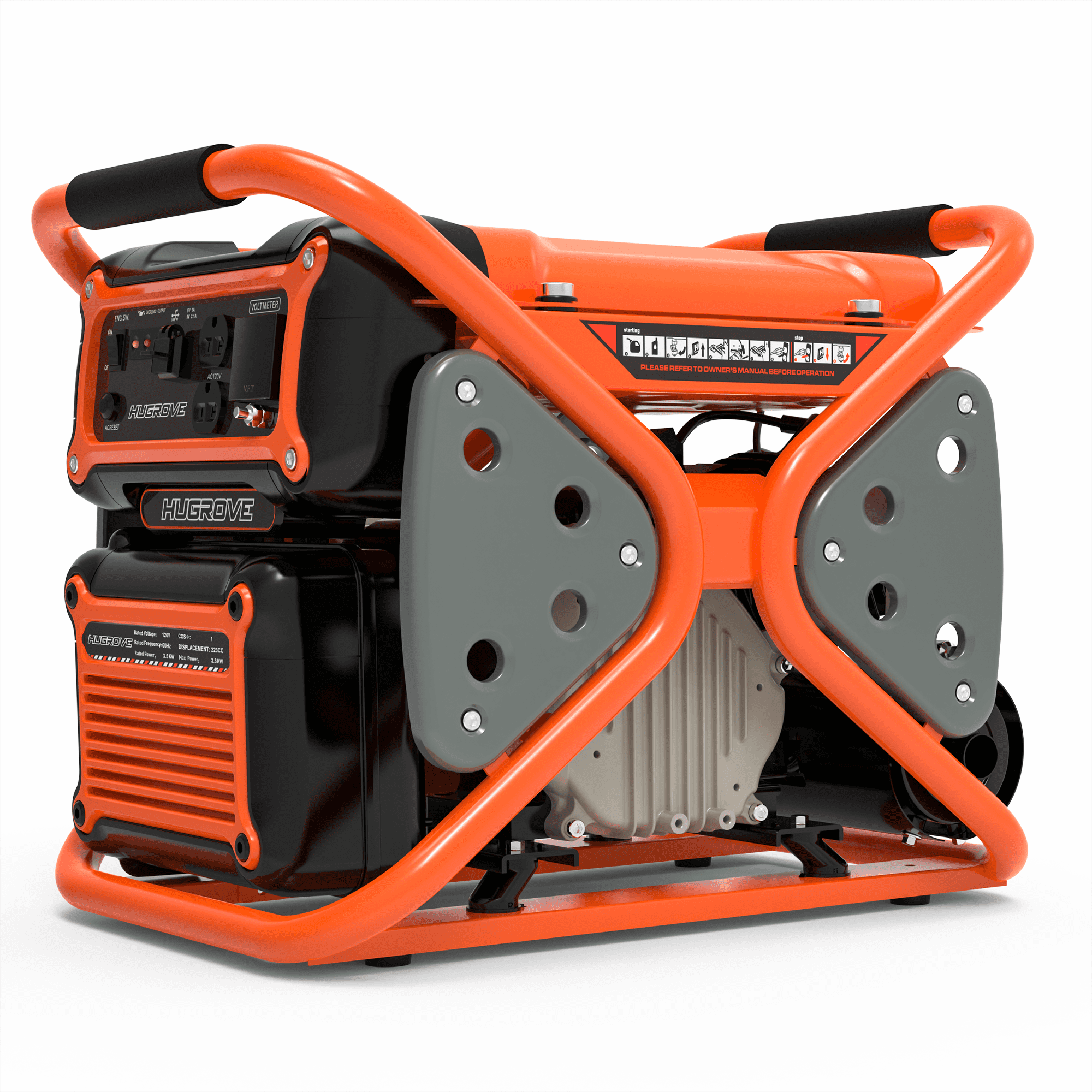 Seizeen 3800W Inverter Generator, 223CC Gas, Super Quiet, Portable, EPA ...
