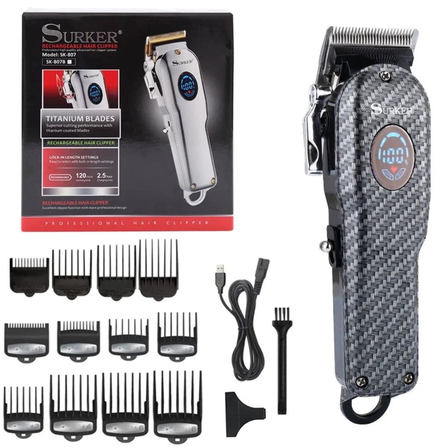Powerful barber machine professional hair clipper men electric hair ...