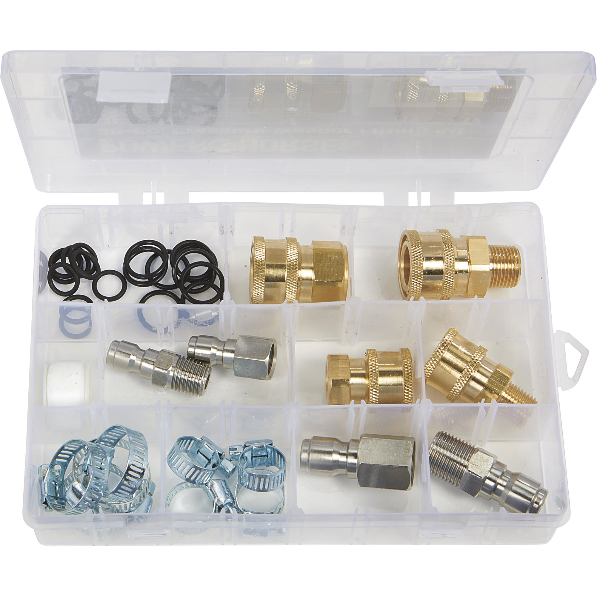 Powerhorse Pressure Washer Fittings Kit, Universal Brass/Steel Quick ...
