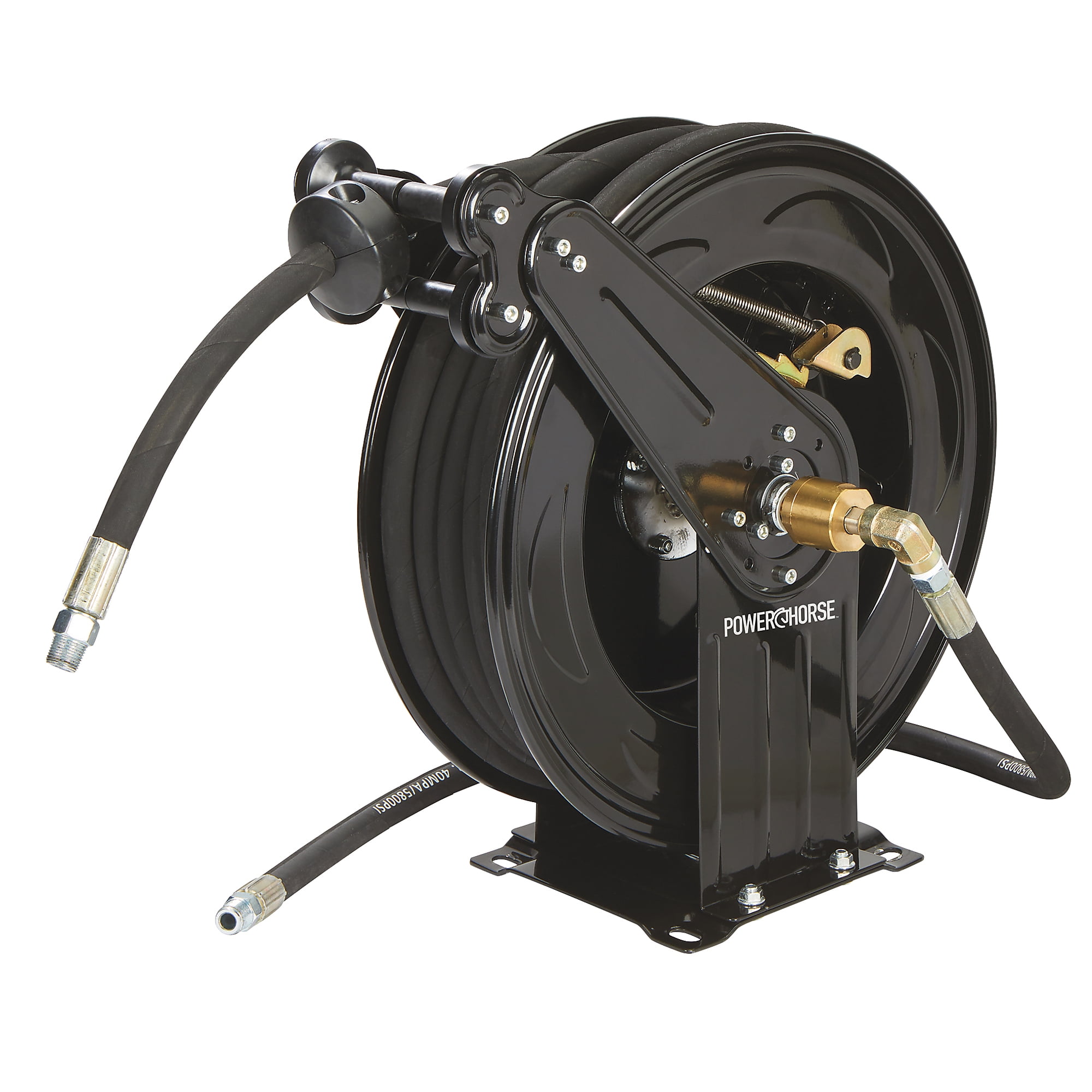 Powerhorse Auto-Rewind Pressure Washer Hose Reel, 4000 PSI, 50ft ...