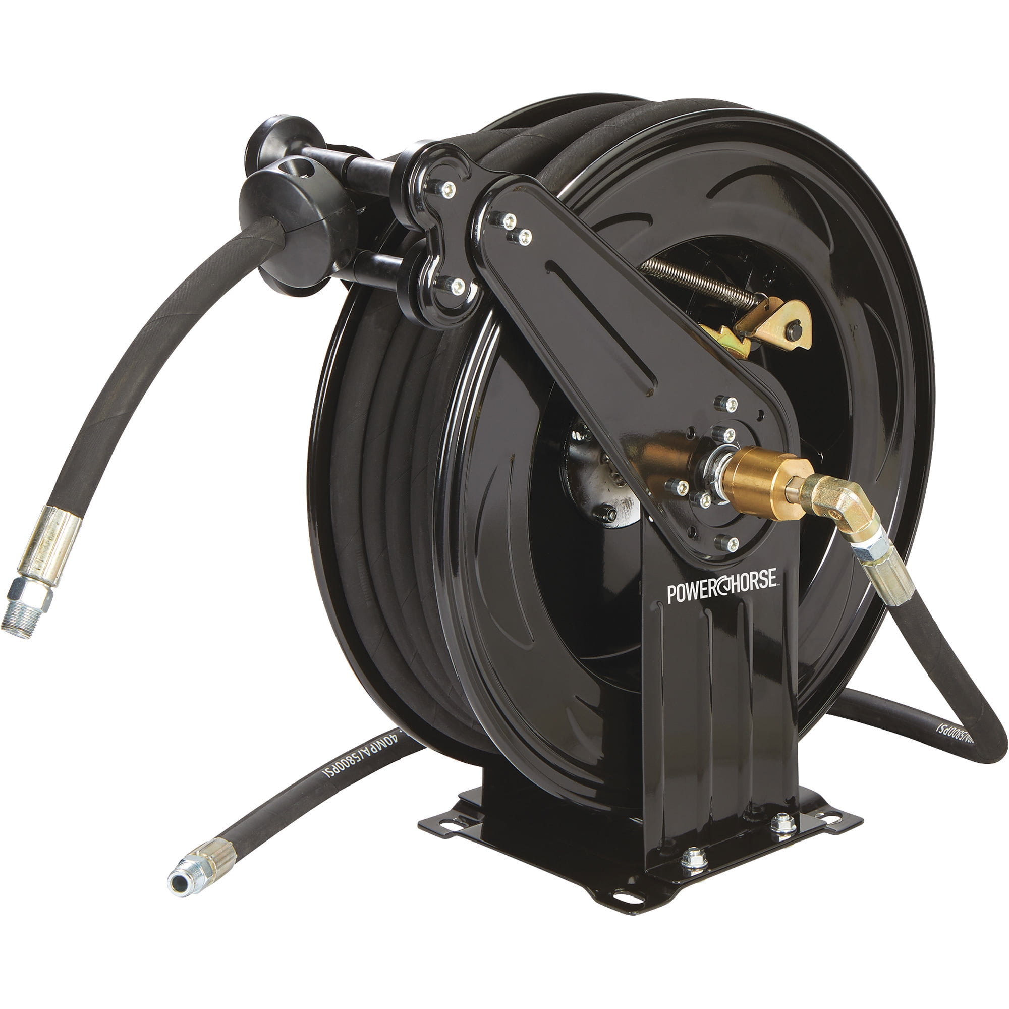 Powerhorse Auto-Rewind Pressure Washer Hose Reel, 4000 PSI, 50ft ...