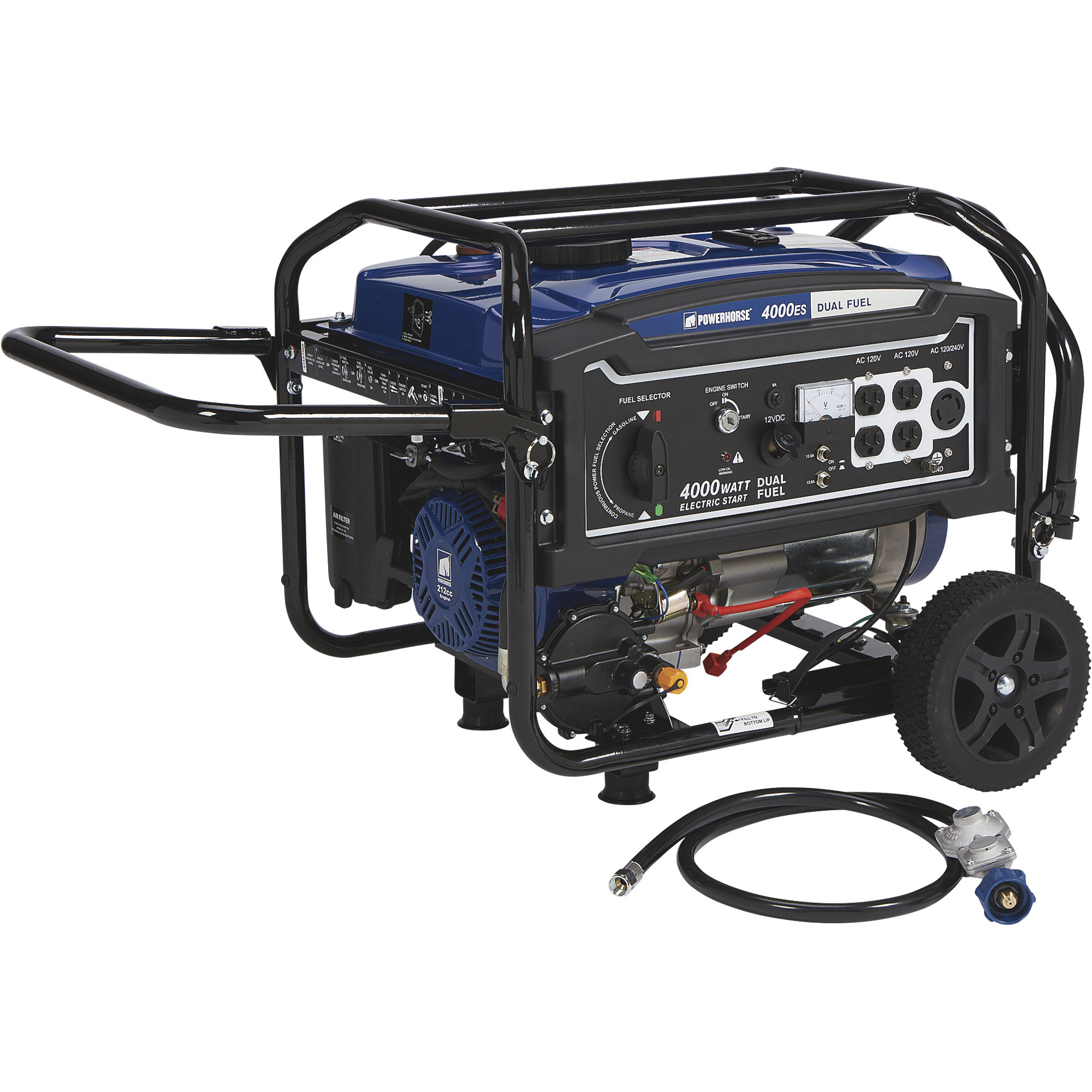 Powerhorse Dual Fuel Generator, 4000 Surge Watts, 3240 Rated Watts ...