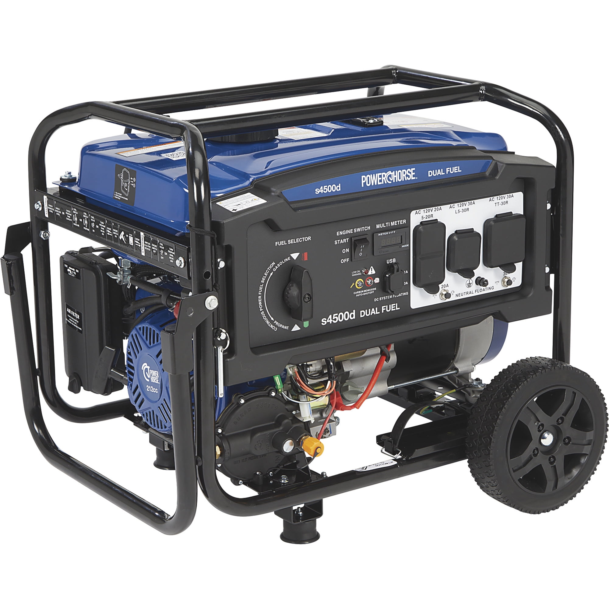 Powerhorse Portable Dual Fuel Generator, 4500 Watts - Walmart.com