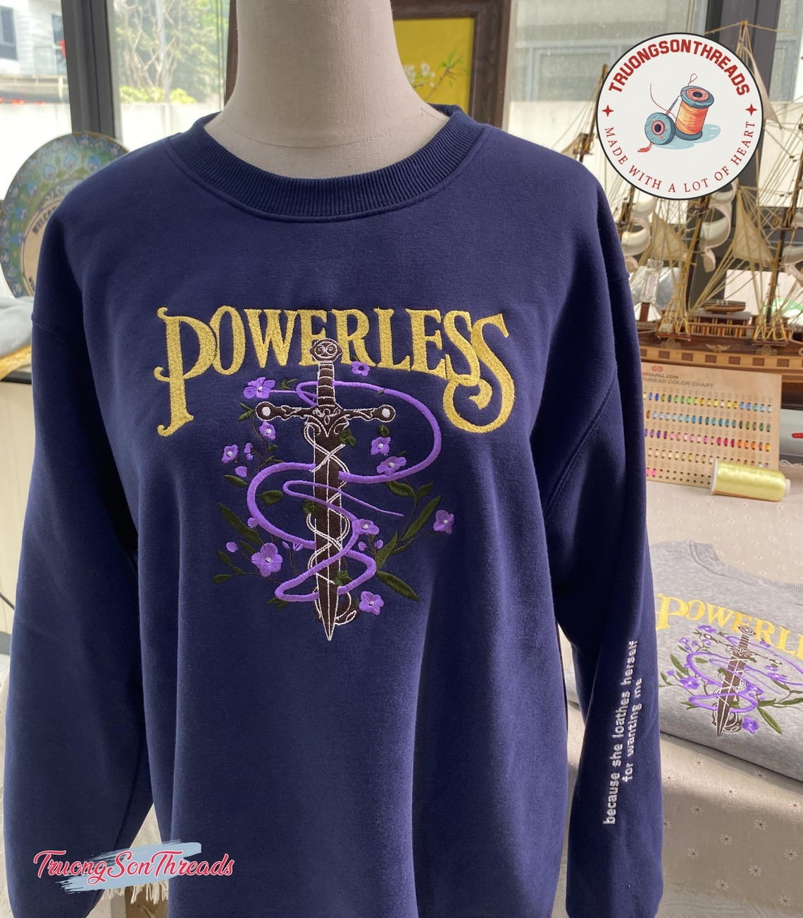 Powerless Sword Embroidered Sweatshirt – Bookish Gift for Fantasy ...