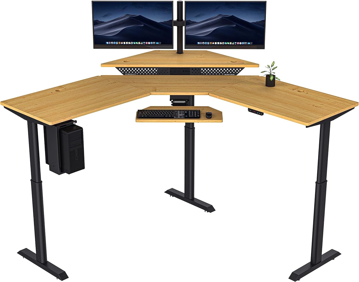VersaDesk® Powerlift 72" x 72" L-Shaped Standing Desk Workstation ...