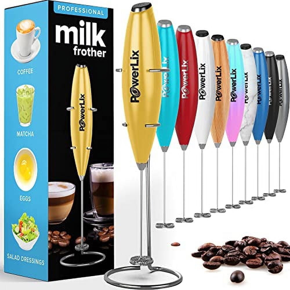 Powerlix Handheld Electric Milk Frother, Battery-Operated Whisk Foam ...