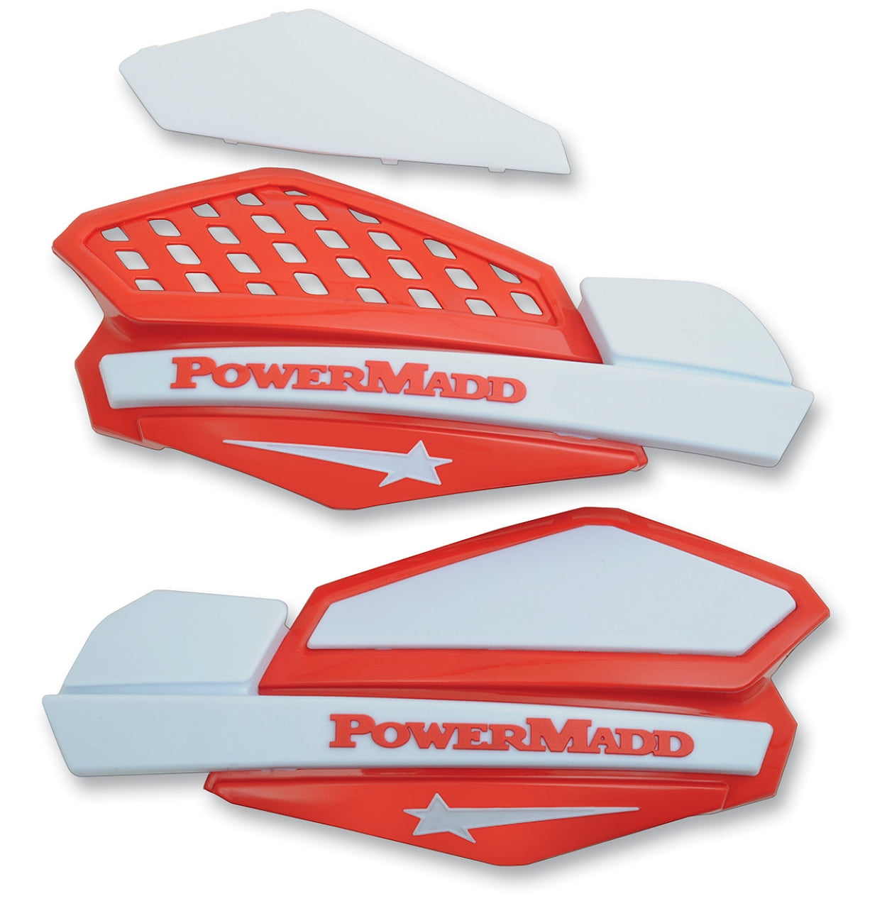 Powermadd Star Series Red/White MX Handguards w/Removable Vent Covers ...
