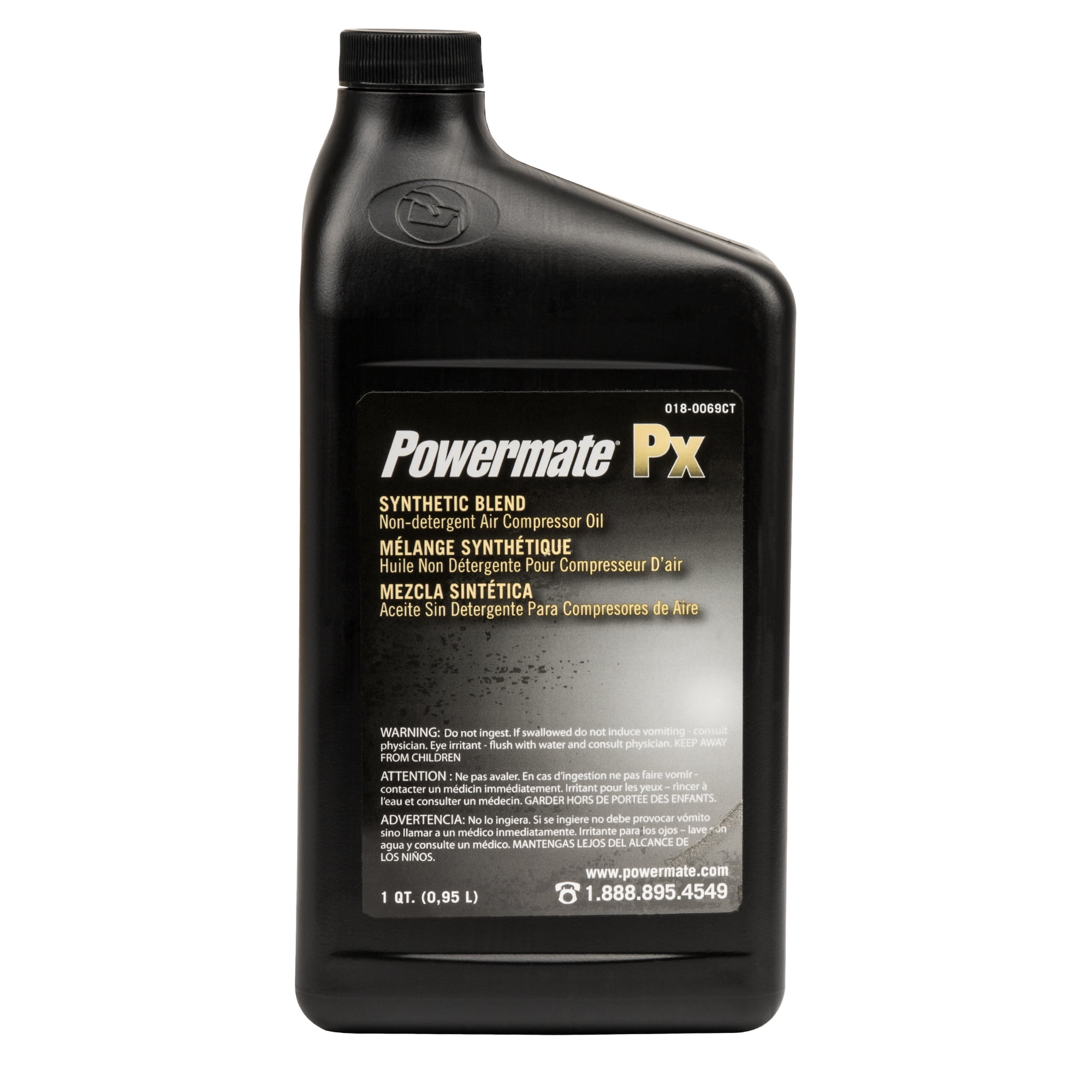 Powermate, 1 qt Synthetic Blend Air Compressor Oil, Additives, Heat ...