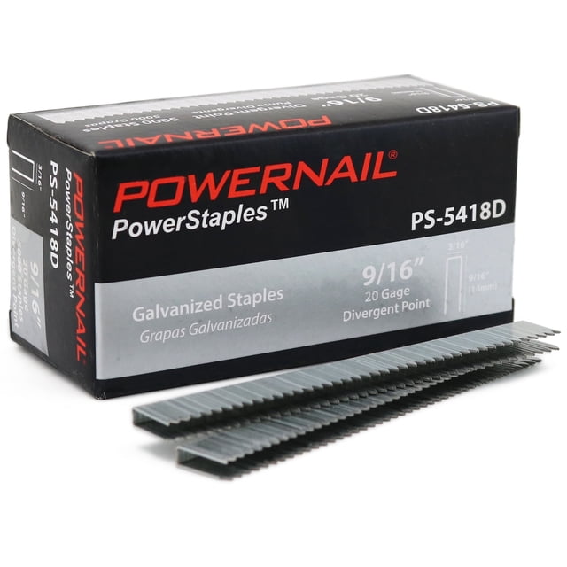 Powernail PS5418D 20 Gauge 3/16 Inch Crown 9/16 Inch Length Divergent ...
