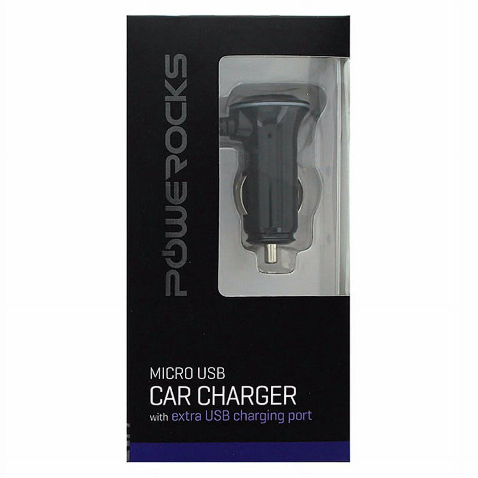 Powerocks Micro-USB Car Charger with Extra USB Port - Black - Walmart.com