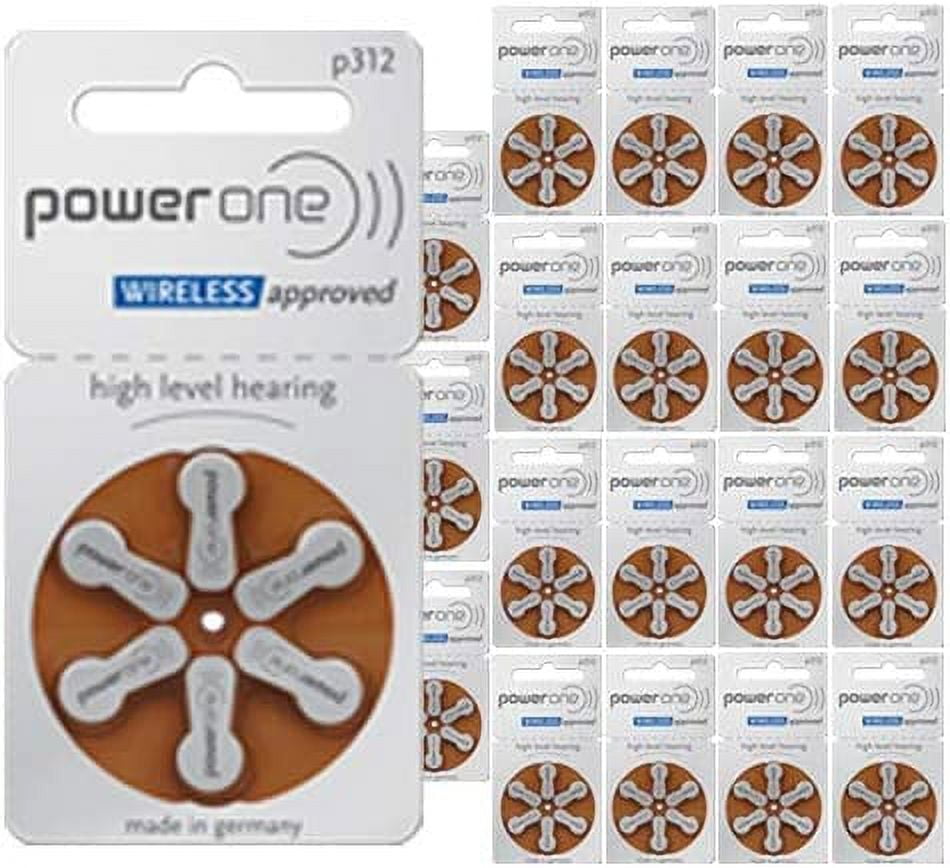 Power-One Size P312 Hearing Aid Batteries, Zinc Air, 120 Count - Walmart.com