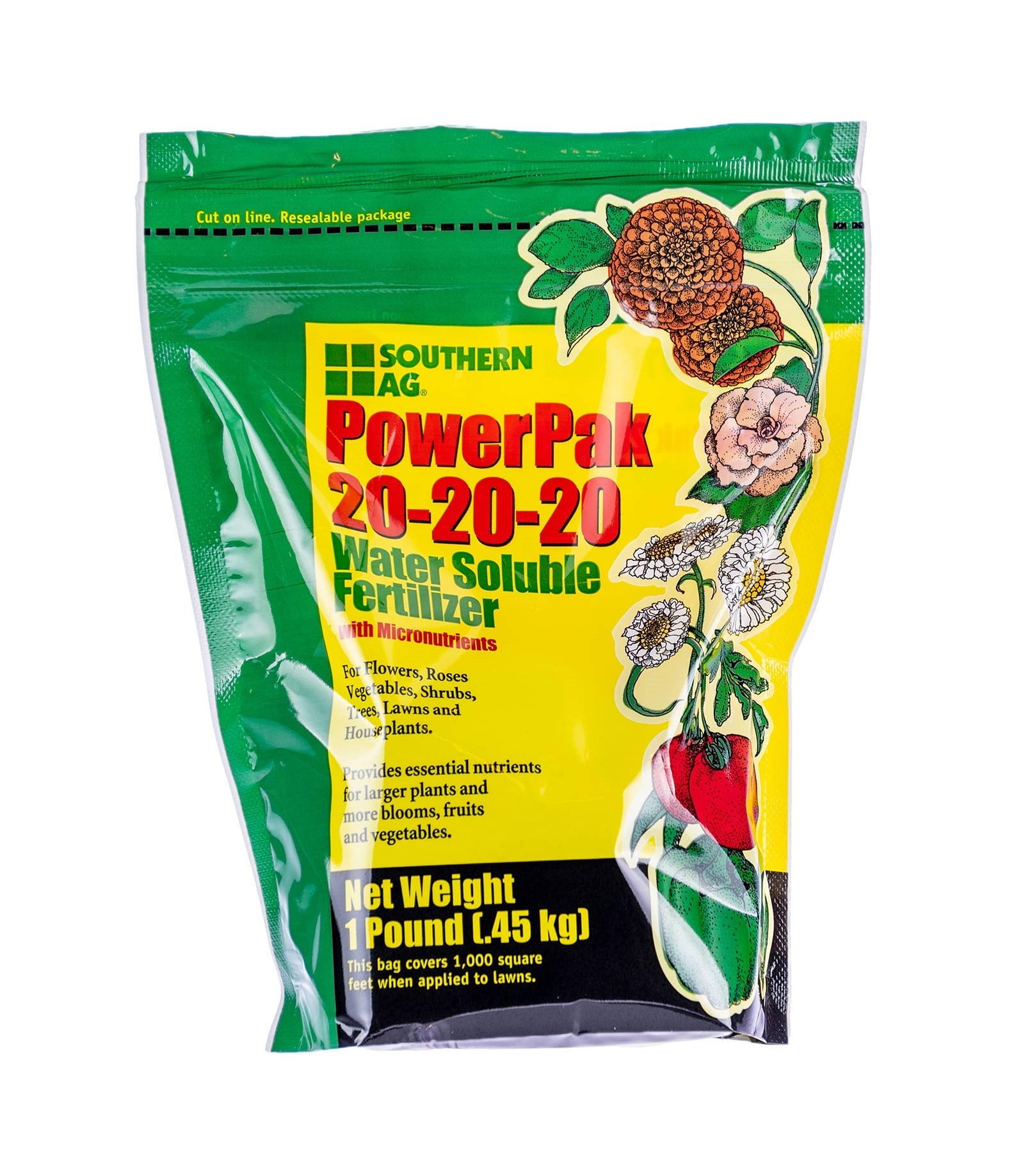 Powerpak Water Soluble Fertilizer 20-20-20 - 1 lb Bag by Southern Ag ...