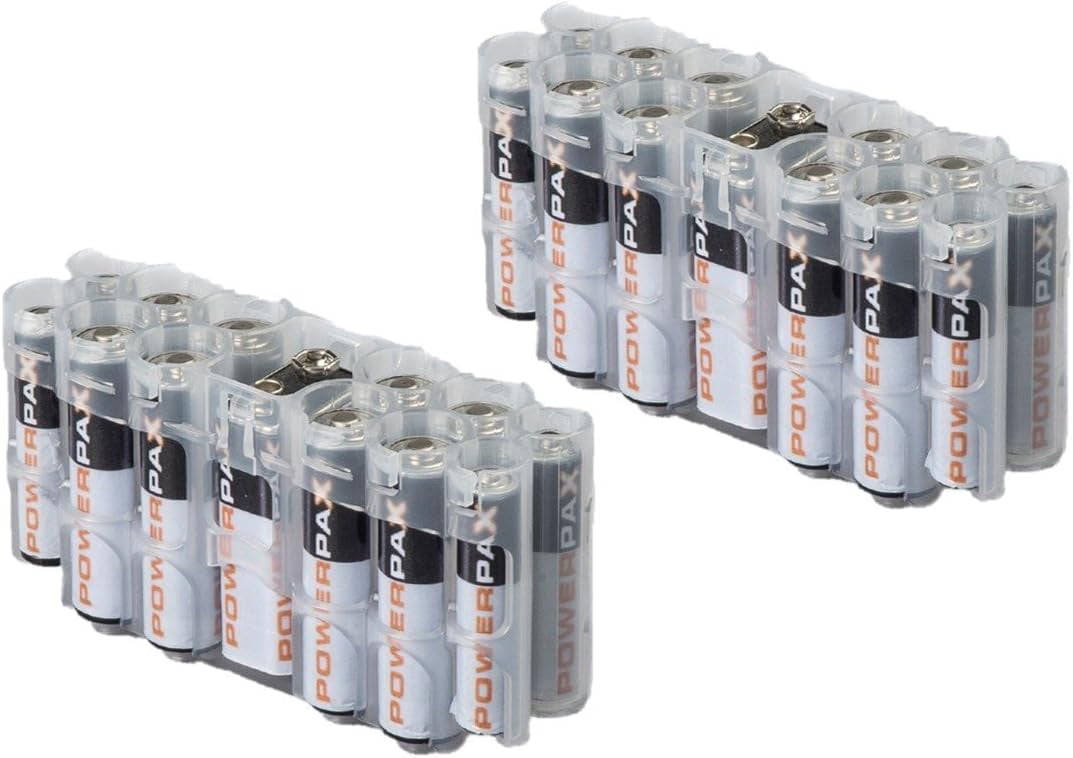 Powerpax A9 Multi-Pack Battery Caddy, Clear X 2 Holders "Each Carries 8 ...