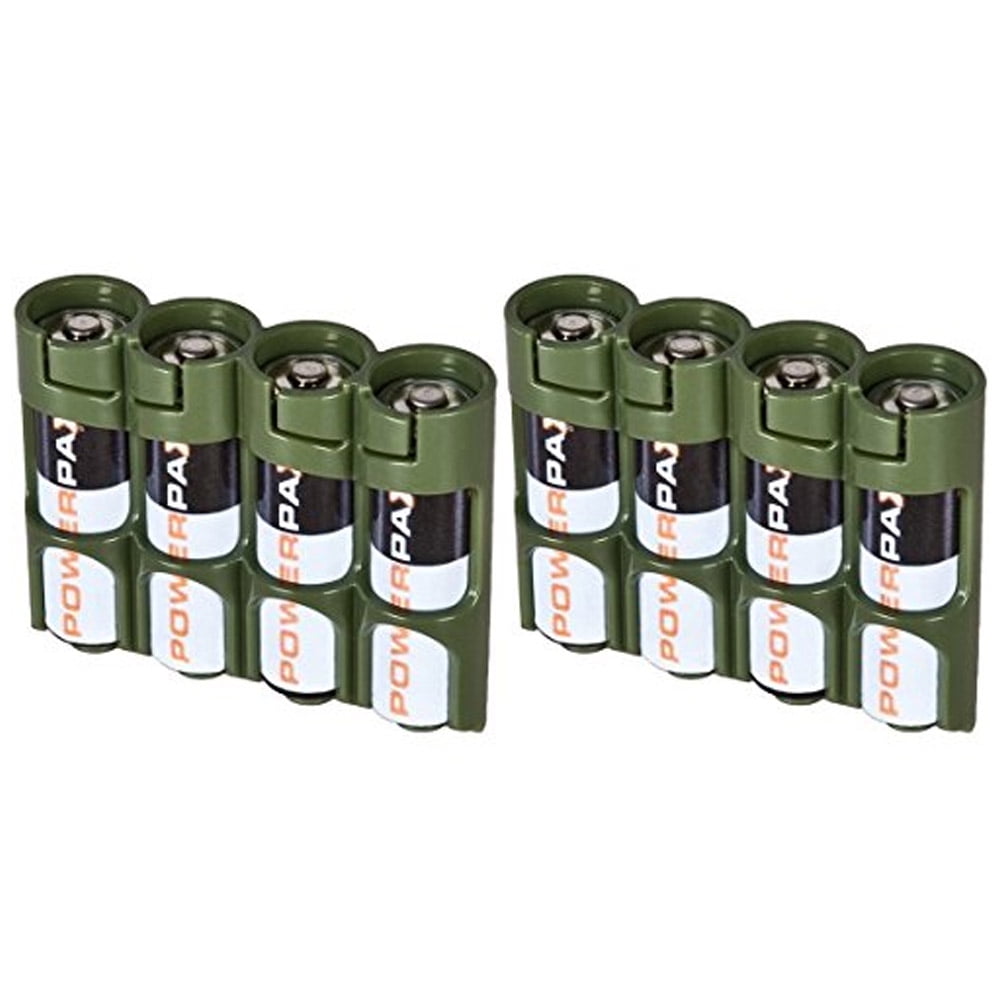 Powerpax Slim Line "AA" Battery Caddy, Military Green x 2 Holders "Each ...