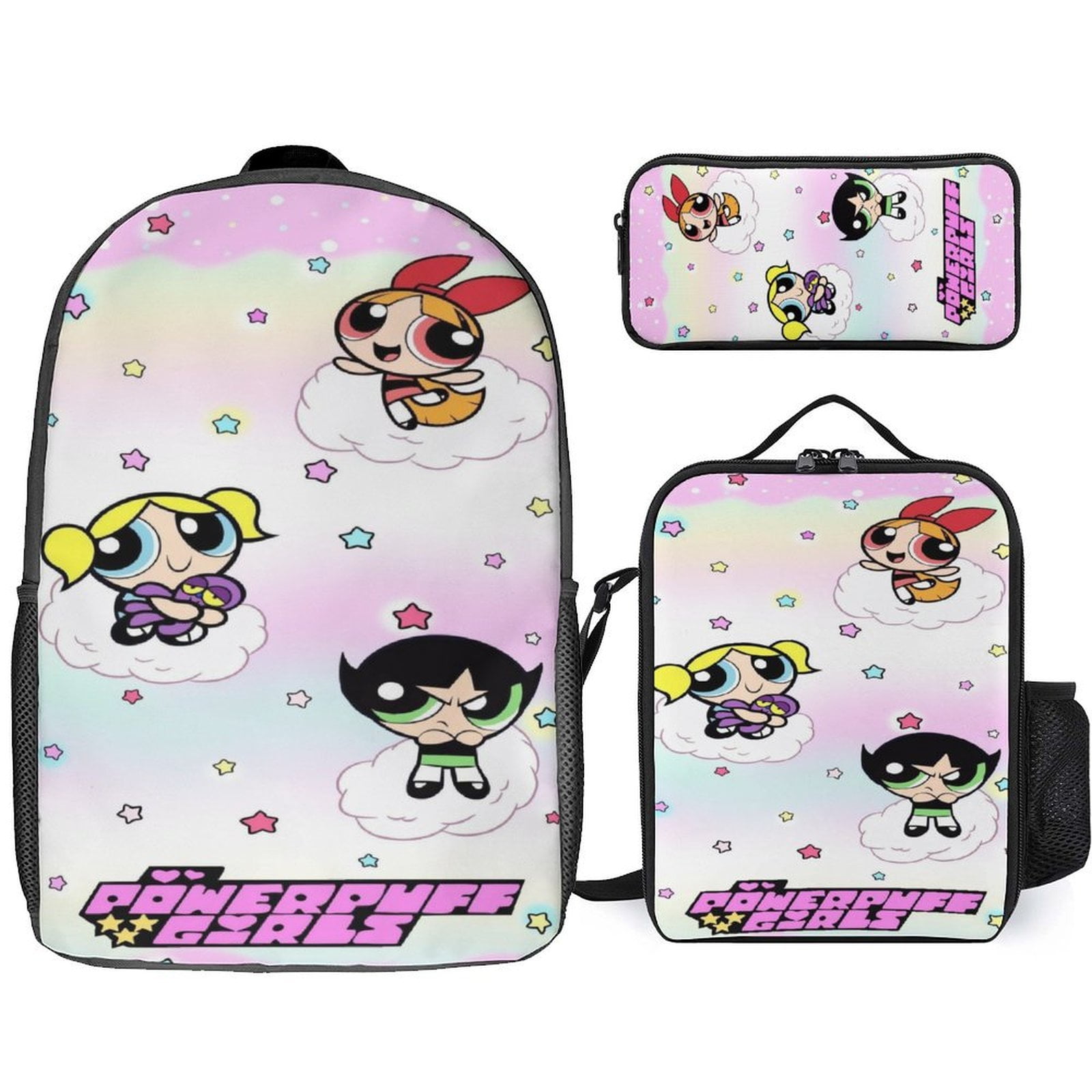 The Powerpuff Blossom, Bubbles and Buttercup Backpack Set, 3 Piece ...