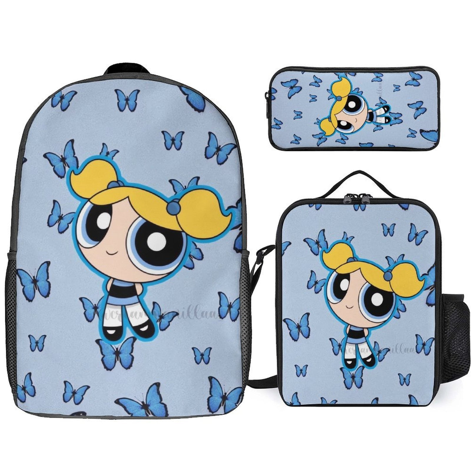 The Powerpuff Blossom, Bubbles and Buttercup Backpack Set, 3 Piece ...