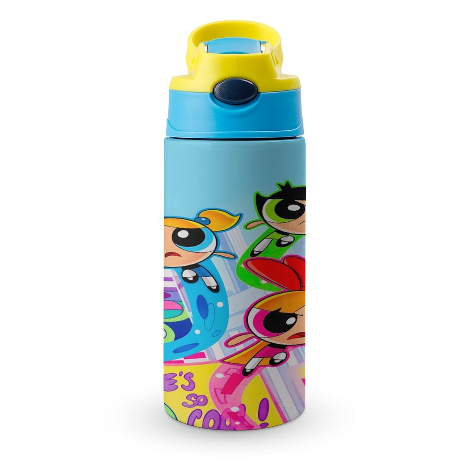 Powerpuff Gir Kids Water Bottle with Straw Lid Insulated Stainless ...