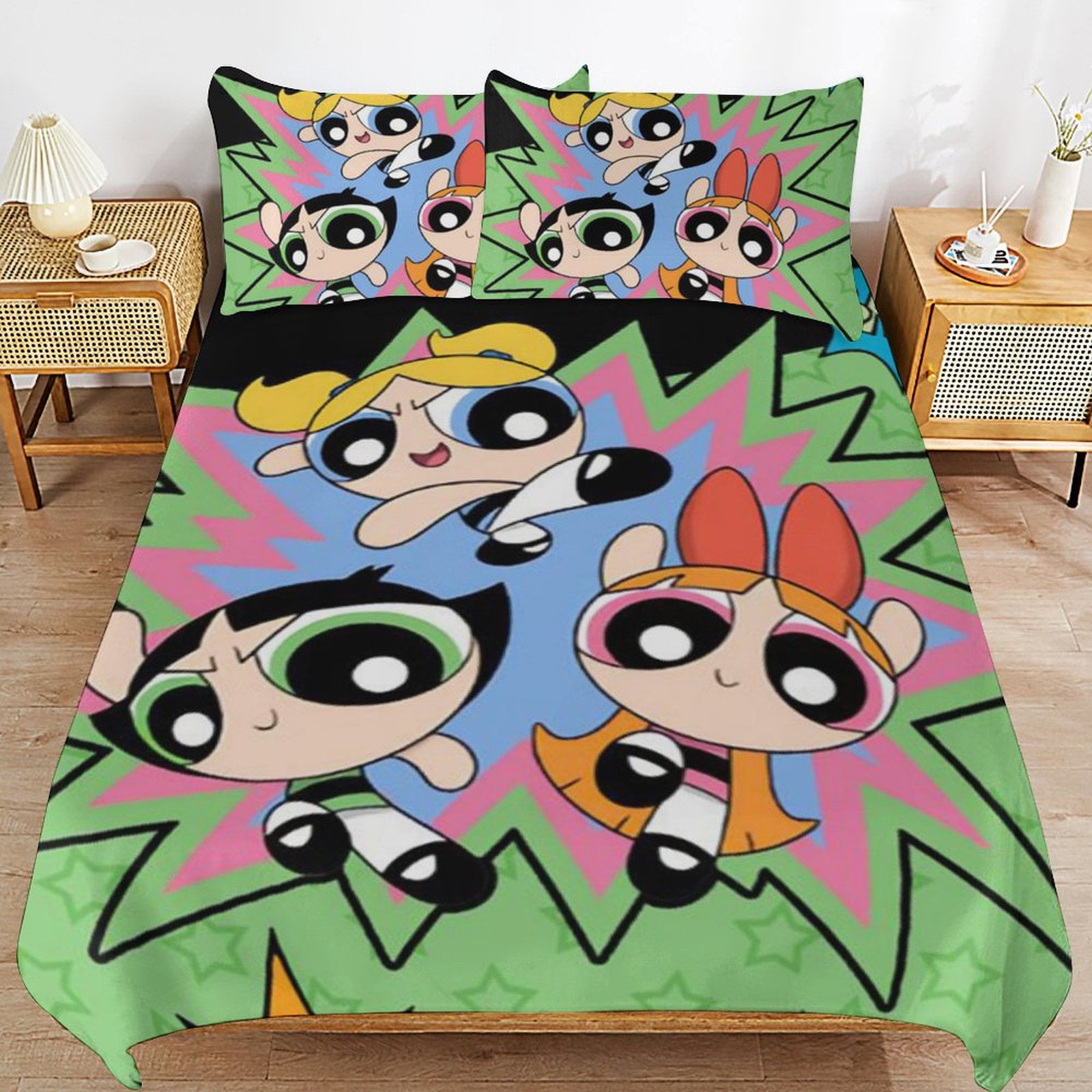 The Powerpuff Girls 3 Pieces Bedding Set 3D Printed Lightweight Bed ...