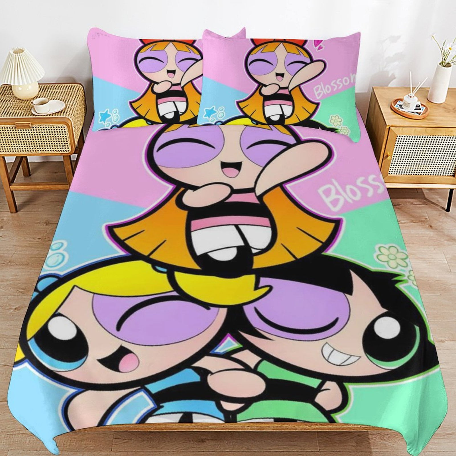 The Powerpuff Girls 3 Pieces Bedding Set 3D Printed Lightweight Bed ...