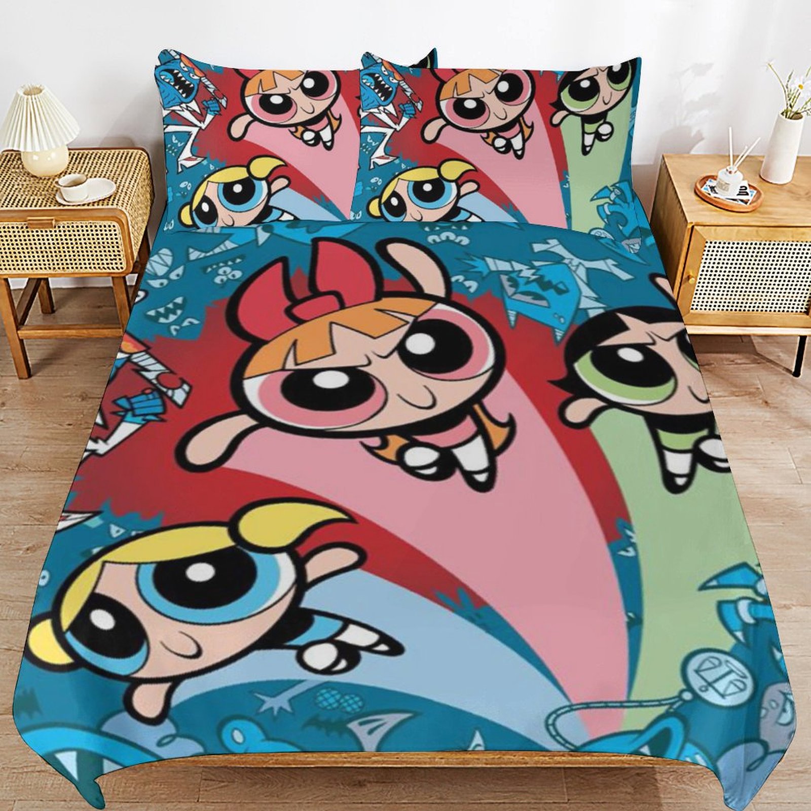 The Powerpuff Girls 3 Pieces Bedding Set 3D Printed Lightweight Bed ...