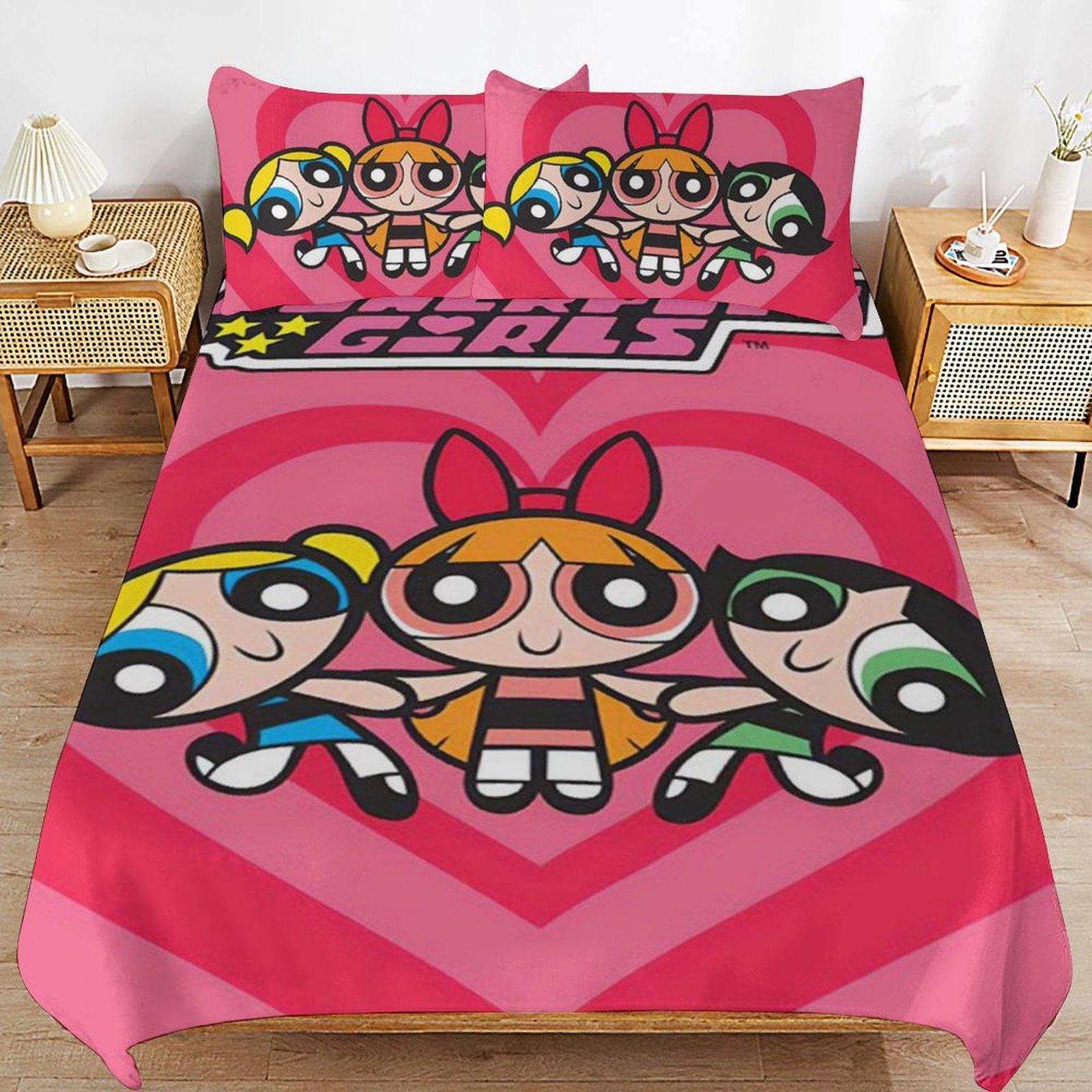 The Powerpuff Girls 3 Pieces Bedding Set 3D Printed Lightweight Bed ...