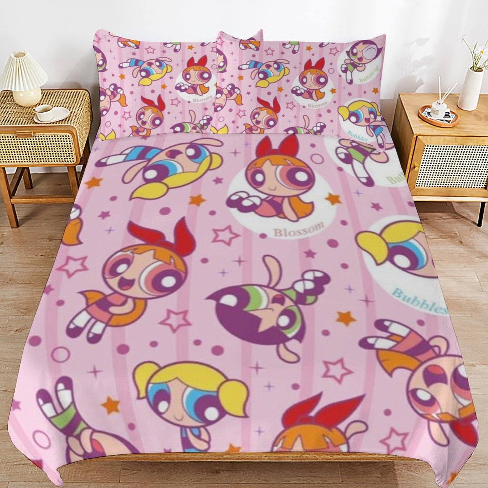 The Powerpuff Girls 3 Pieces Bedding Set 3D Printed Lightweight Bed ...