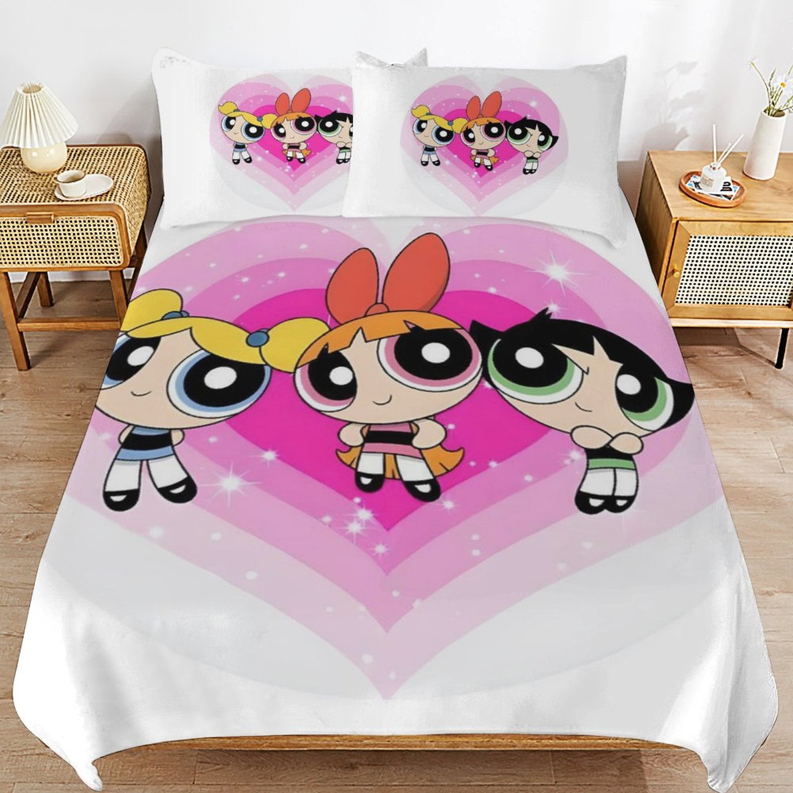 The Powerpuff Girls 3 Pieces Bedding Set 3D Printed Lightweight Bed ...