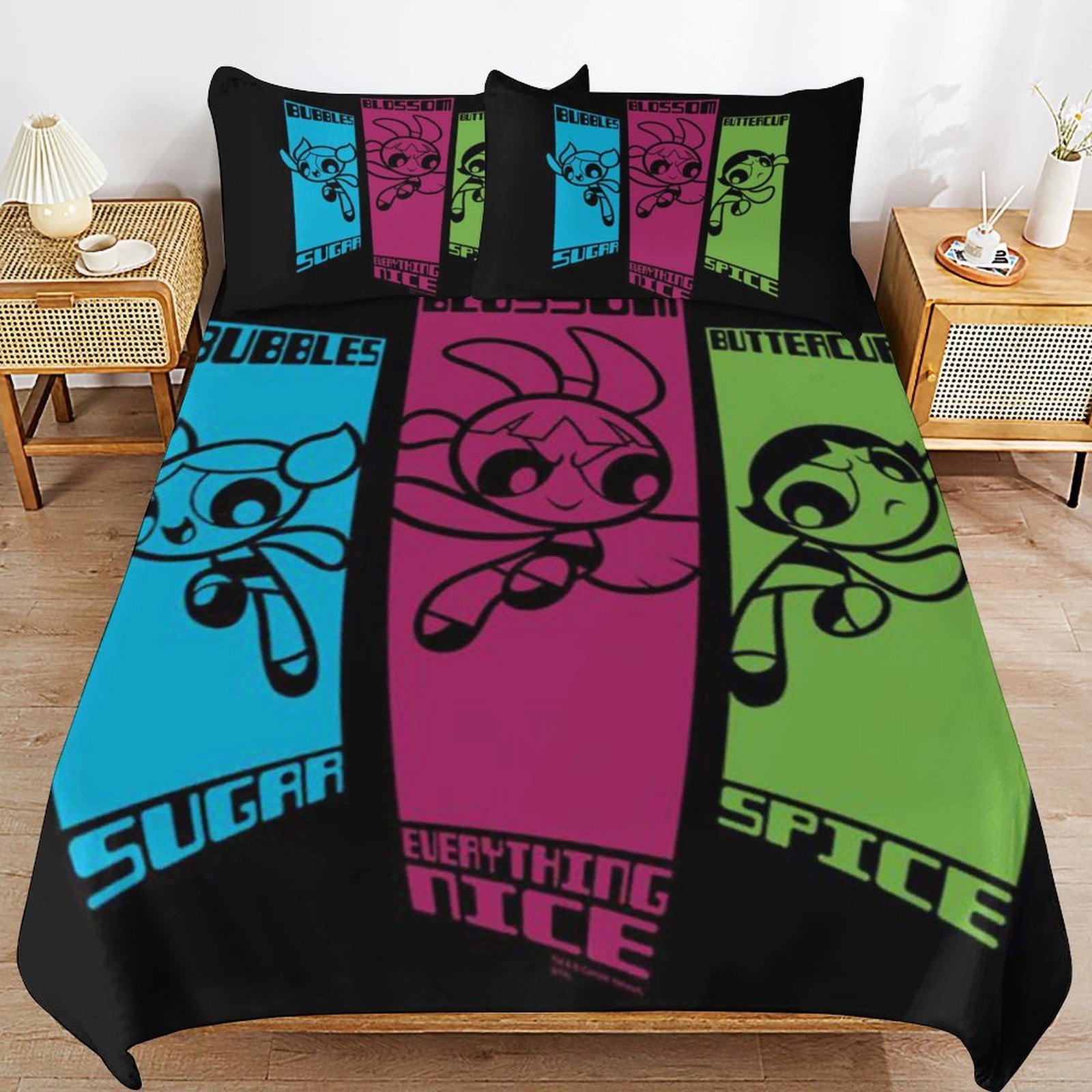 The Powerpuff Girls 3 Pieces Bedding Set 3D Printed Lightweight Bed ...