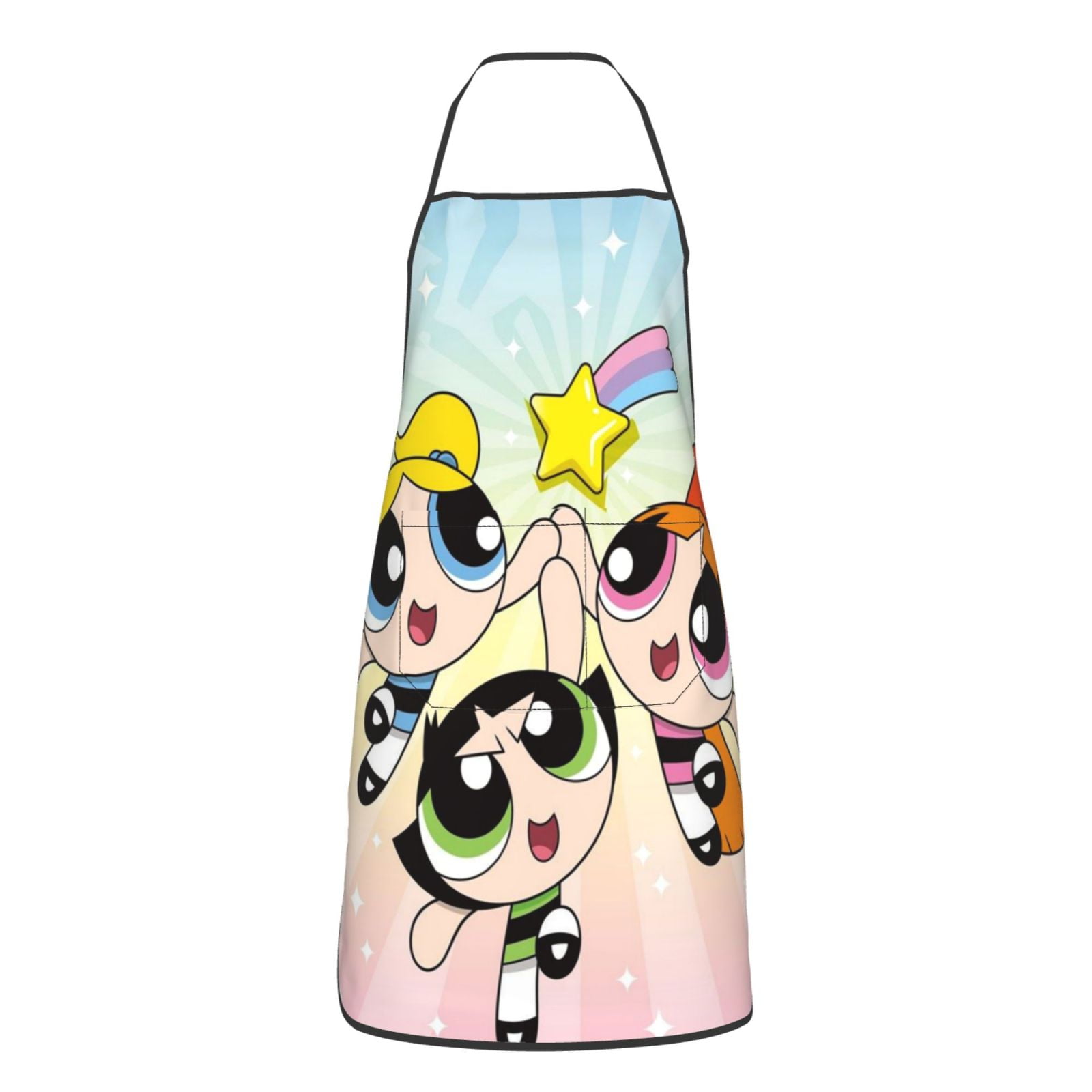 Powerpuff Girls Apron 2 Pockets Adjustable Aprons for Cooking Cleaning ...