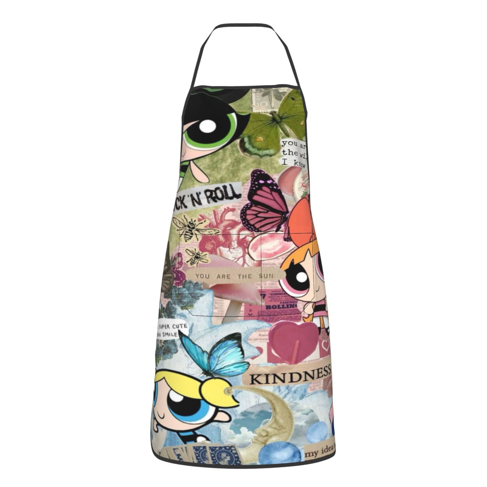 Powerpuff Girls Apron 2 Pockets Adjustable Aprons for Cooking Cleaning ...