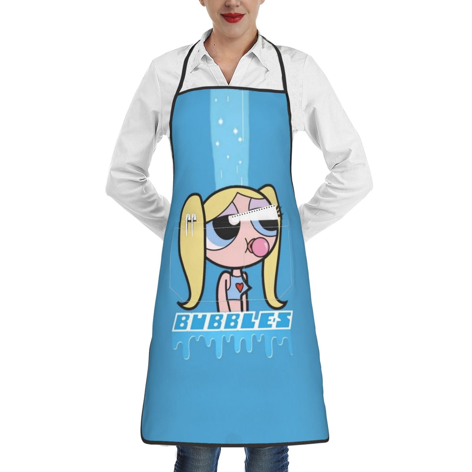 Powerpuff Girls Apron 2 Pockets Adjustable Aprons for Cooking Cleaning ...